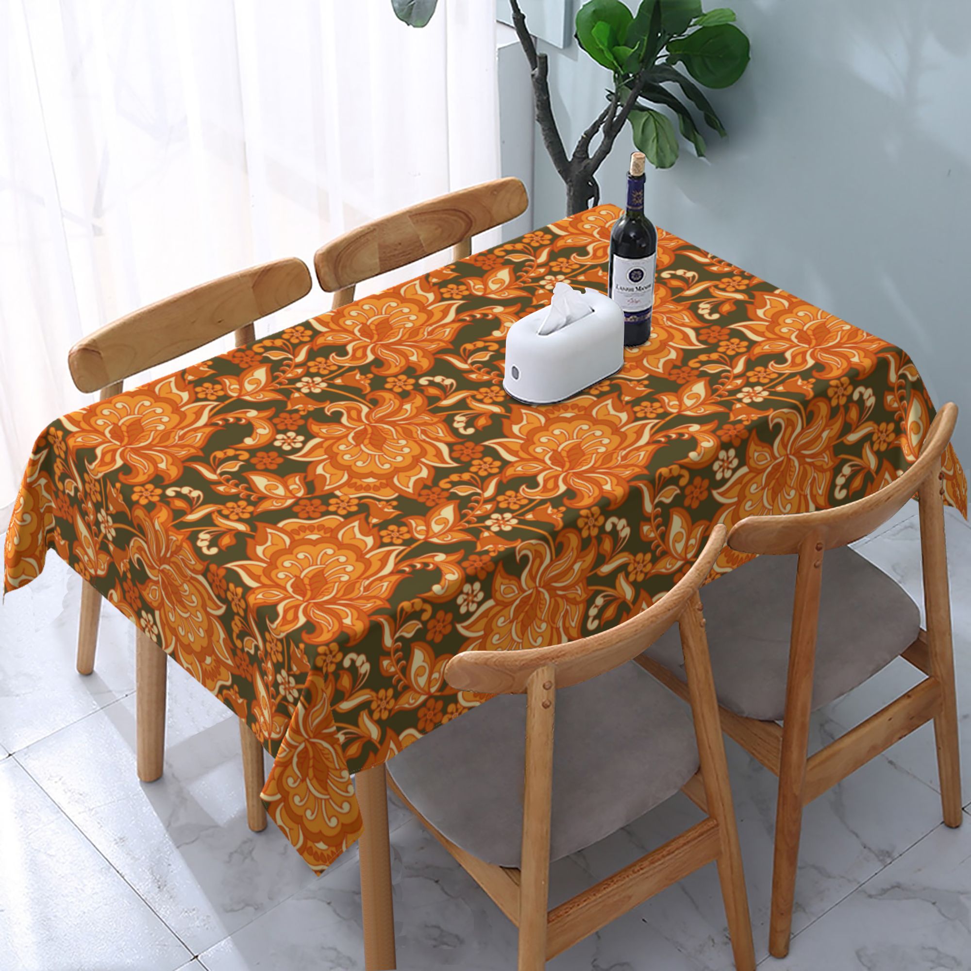 Tablecloth Earthy Pattern Wallpaper Table Cloth For Rectangle Tables ...
