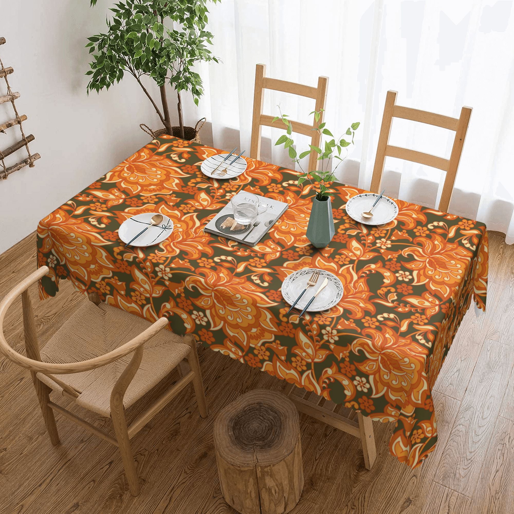 Tablecloth Earthy Pattern Wallpaper Table Cloth For Rectangle Tables ...
