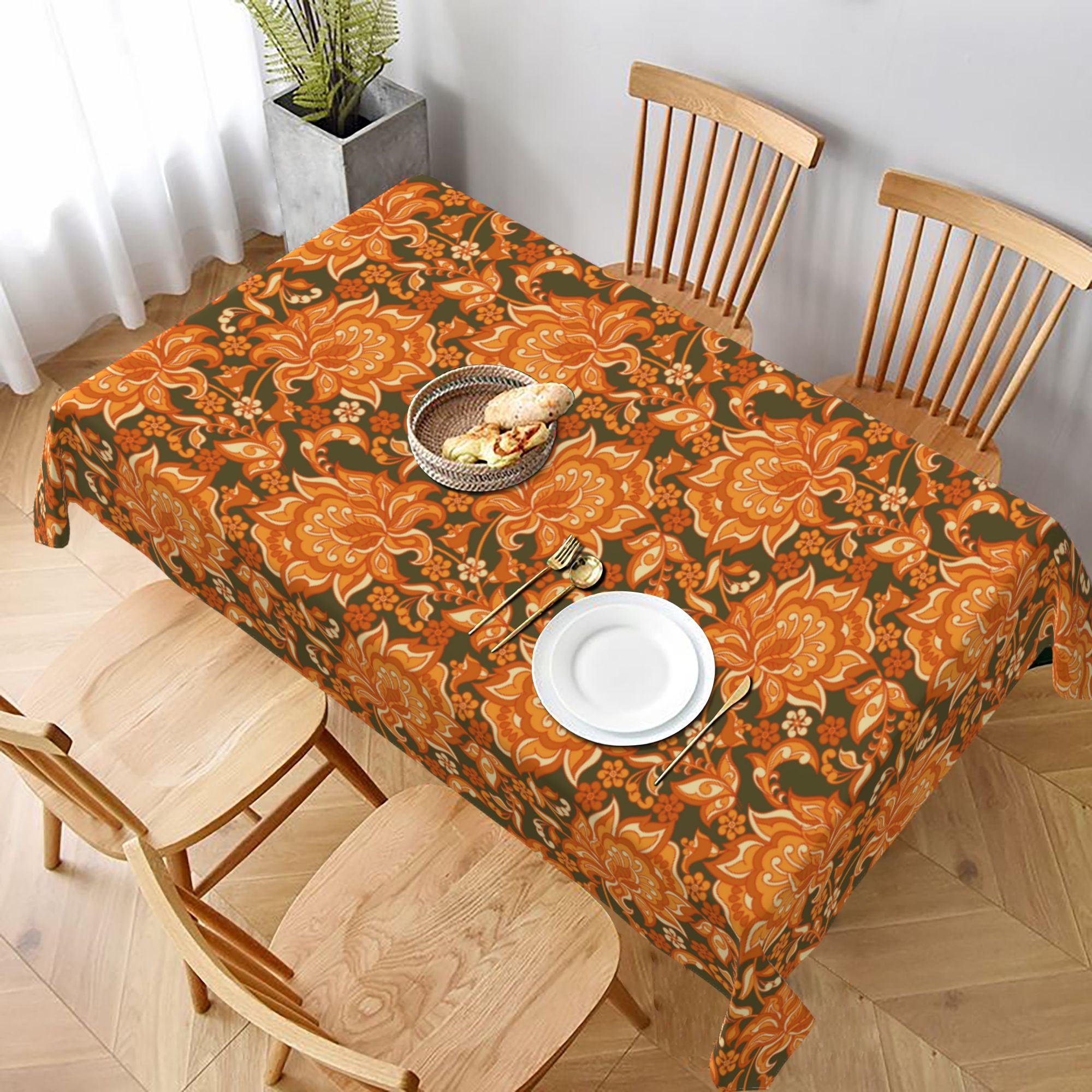 Tablecloth Earthy Pattern Wallpaper Table Cloth For Rectangle Tables ...