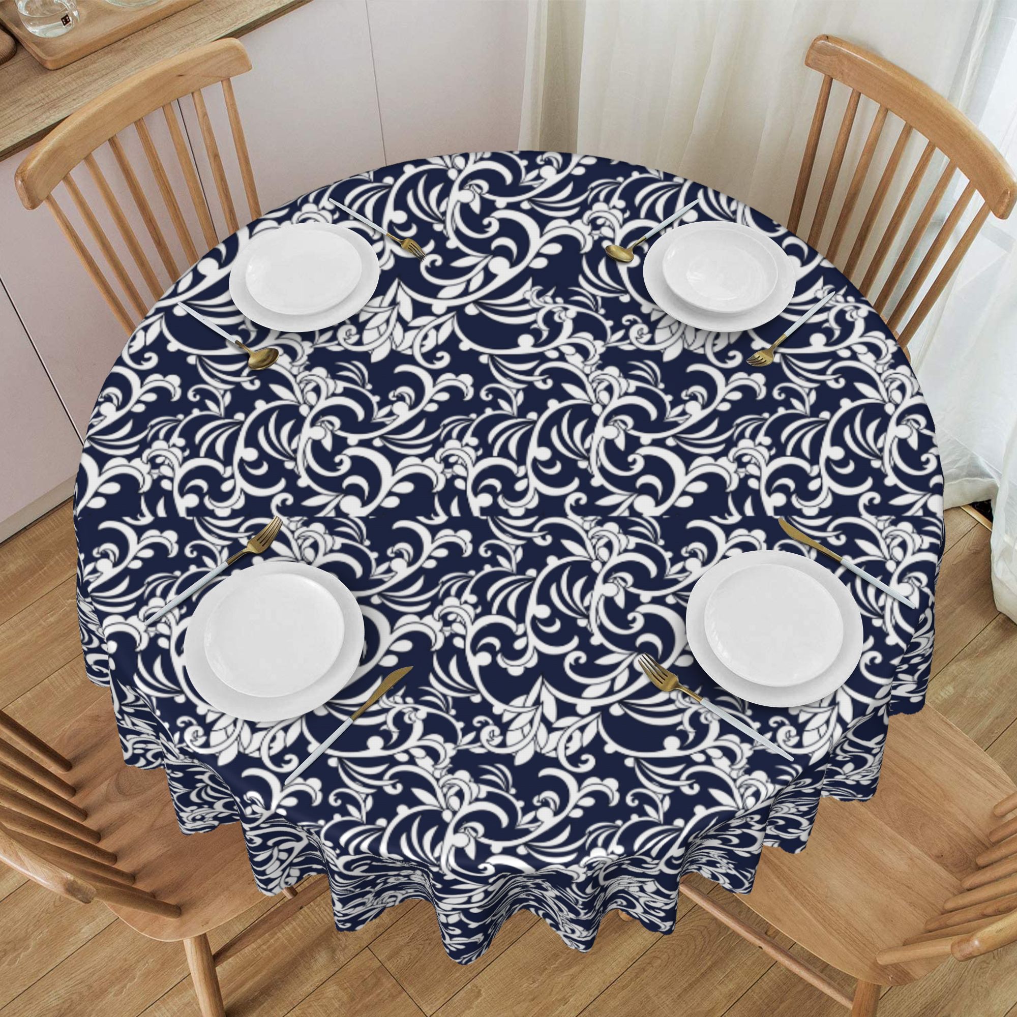 Tablecloth Elegant Floral Theme Background Table Cloth For Circular ...