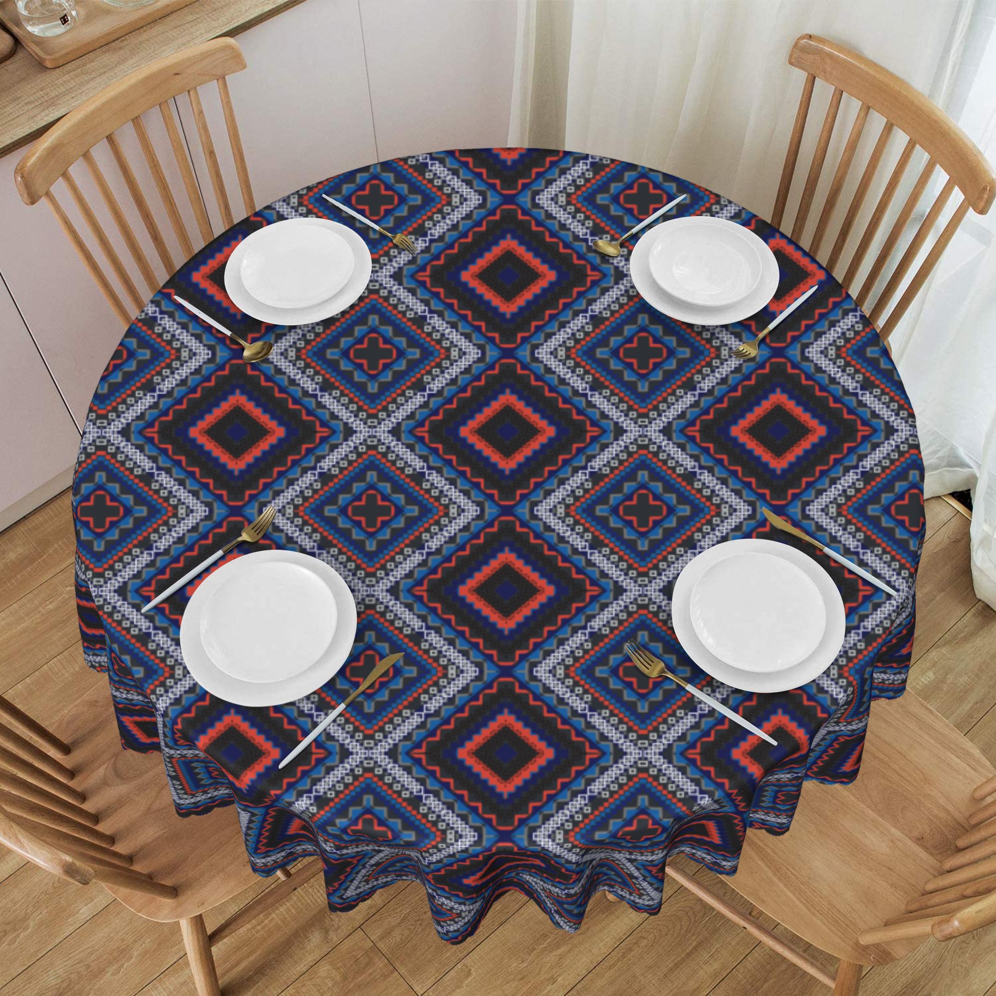 Tablecloth Ethnic Fabric Background Table Cloth For Circular Tables ...