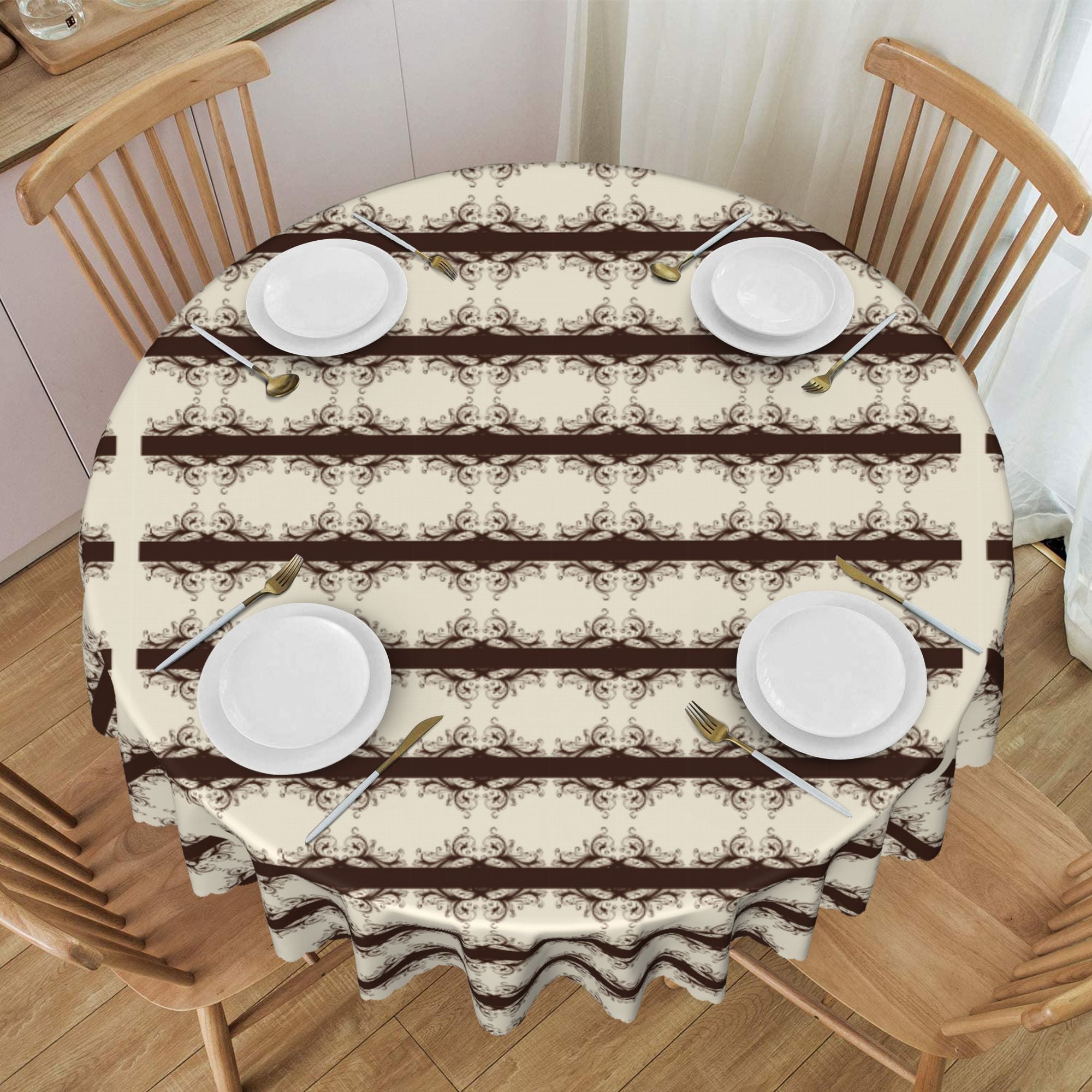 Tablecloth European Floral Border Pattern Table Cloth For Circular ...