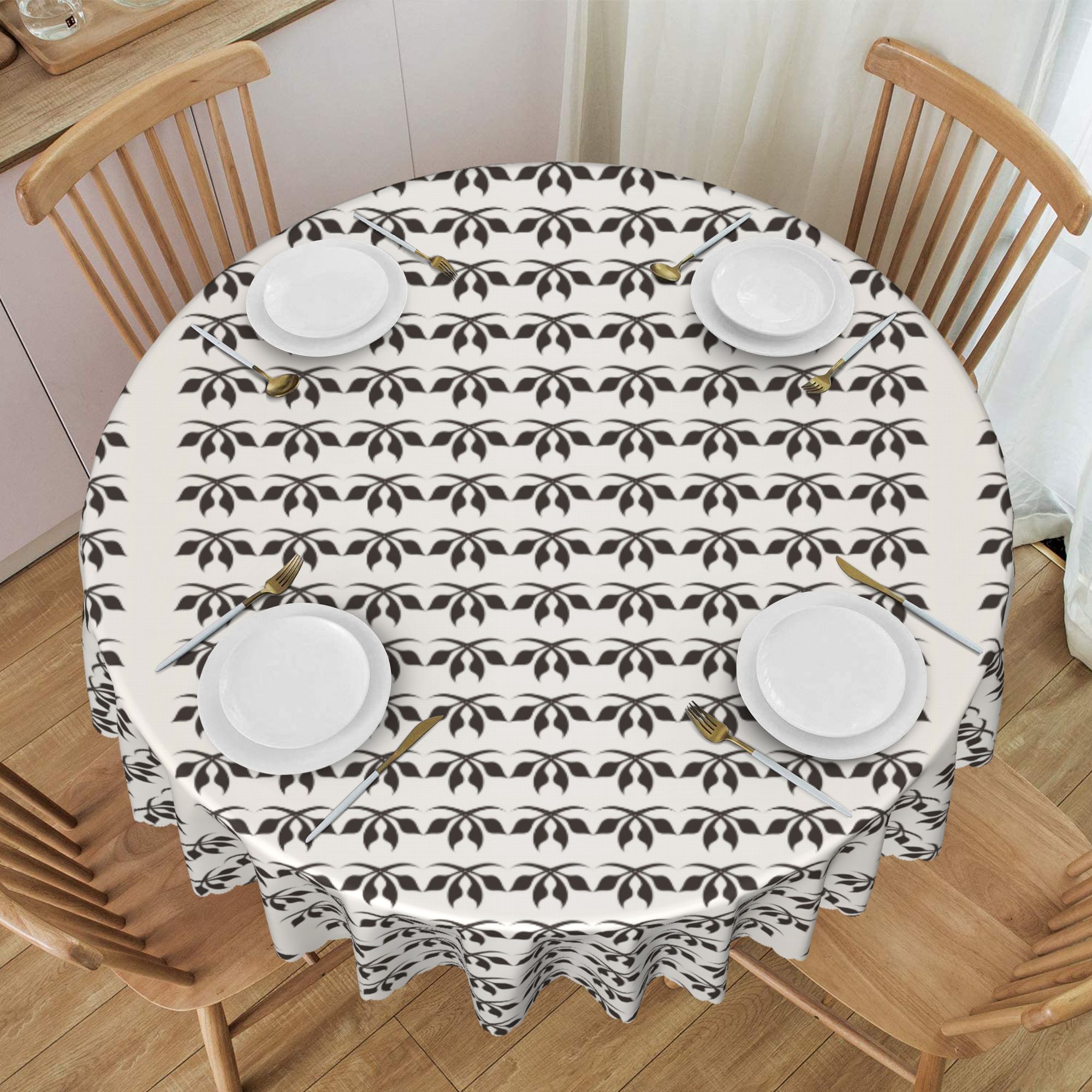 Tablecloth European Floral Border Pattern Table Cloth For Circular ...