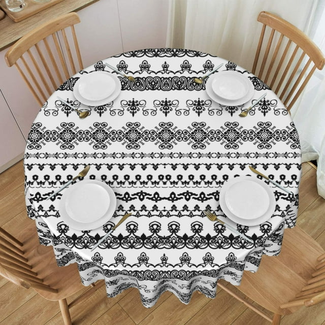 Tablecloth European Floral Border Pattern Table Cloth For Circular ...