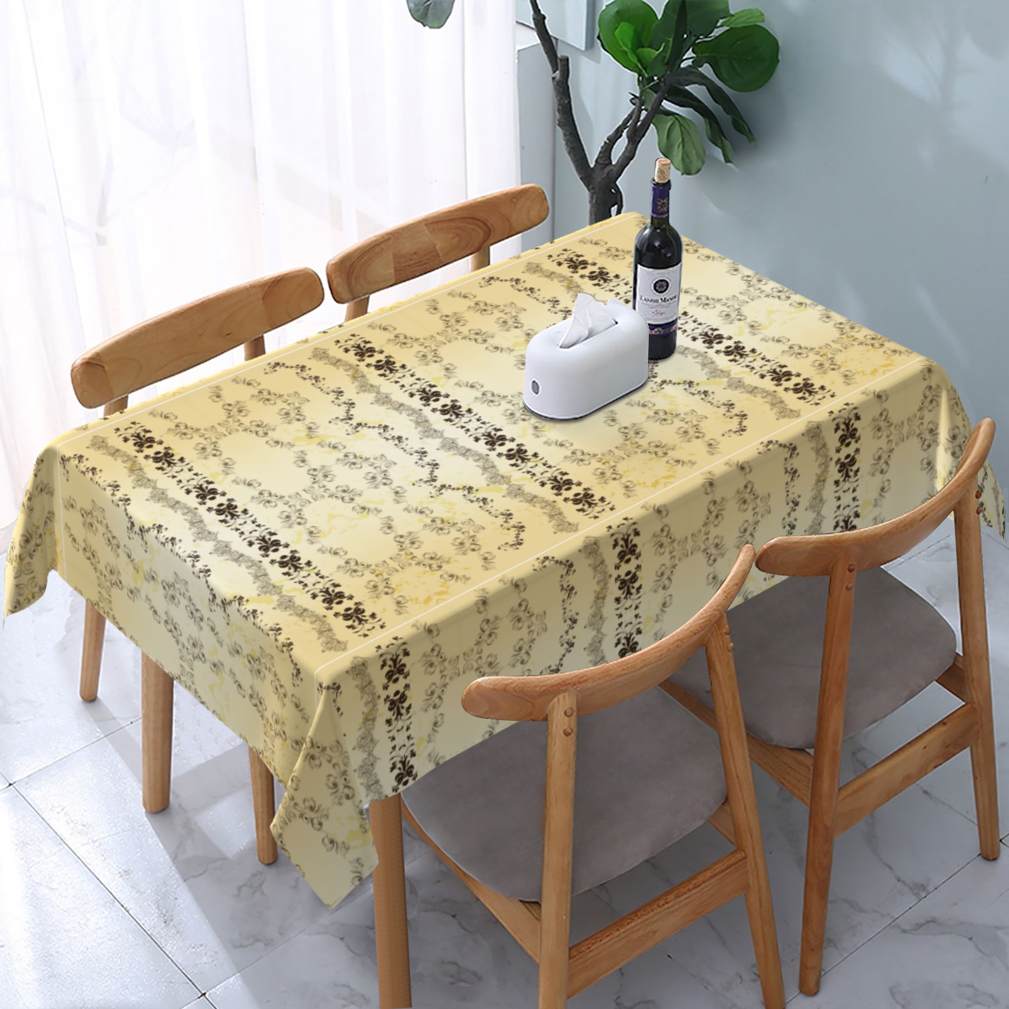Tablecloth European Floral Border Pattern Table Cloth For Rectangle ...
