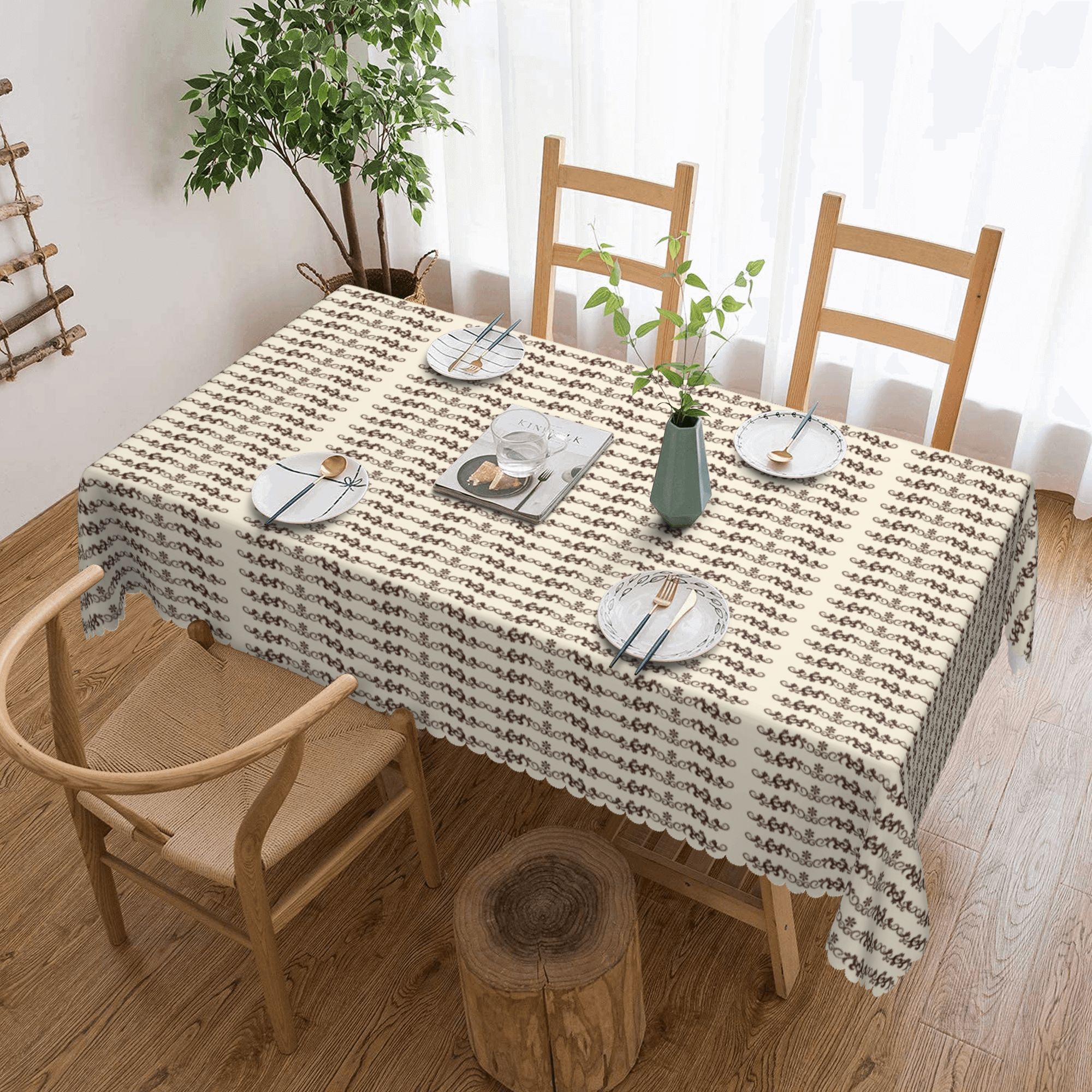 Tablecloth European Floral Border Pattern Table Cloth For Rectangle ...