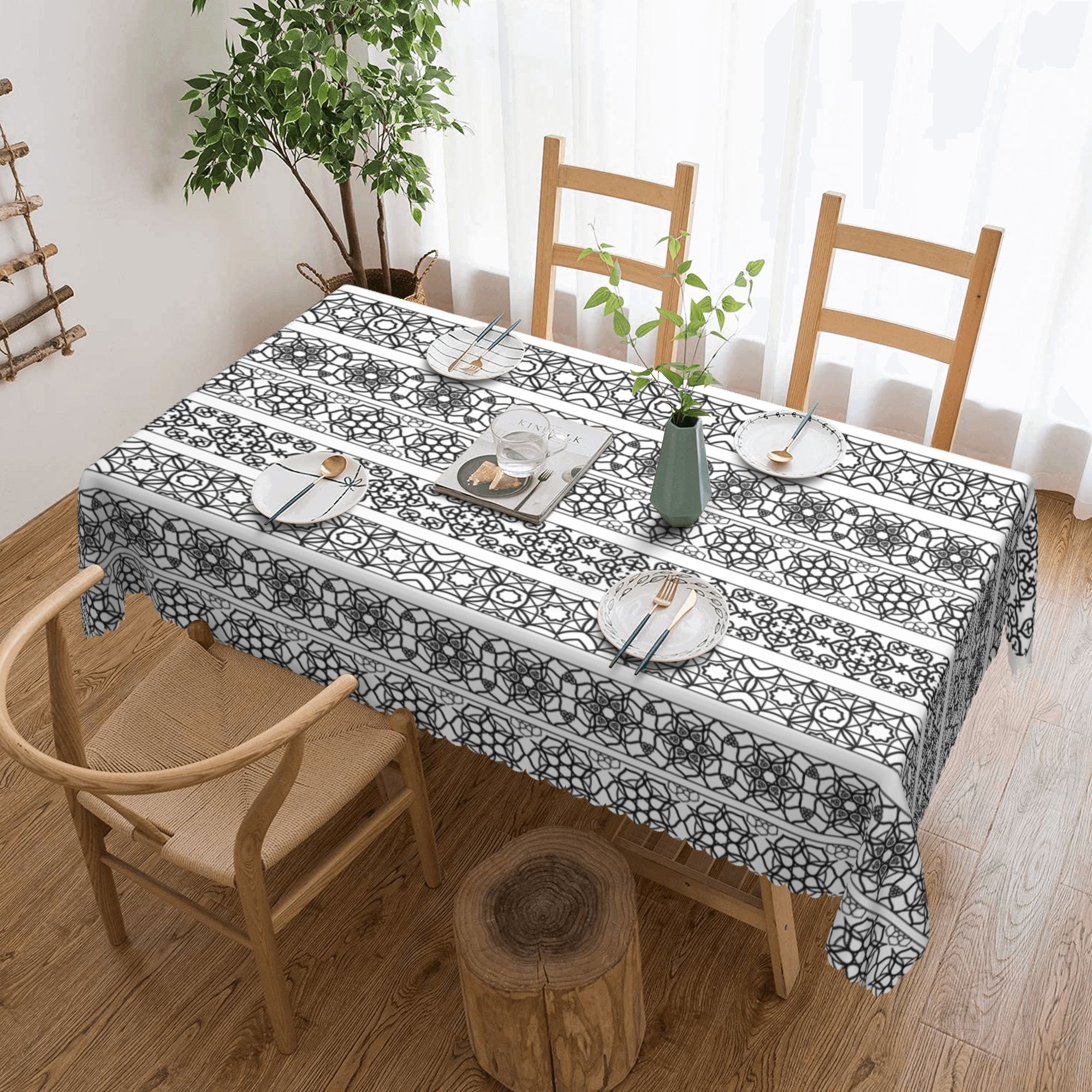 Tablecloth European Floral Border Pattern Table Cloth For Rectangle ...