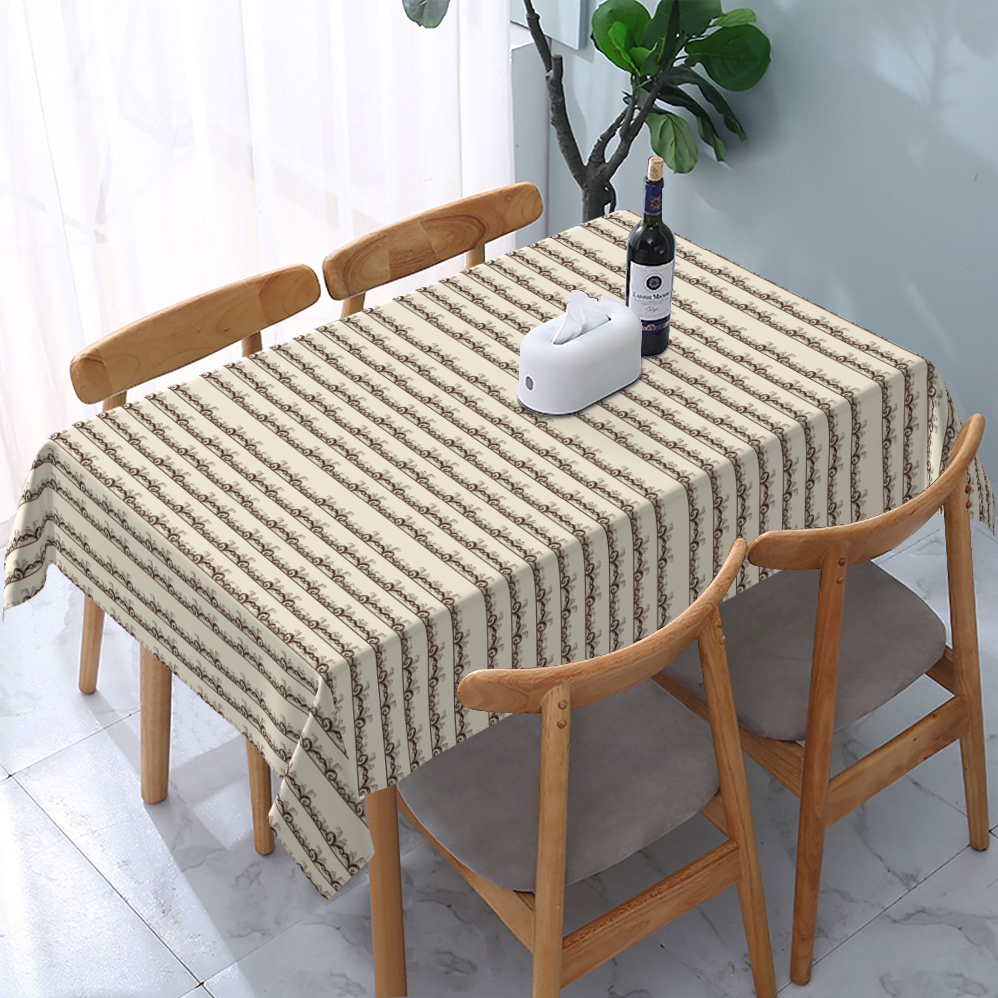 Tablecloth European Floral Border Pattern Table Cloth For Rectangle ...