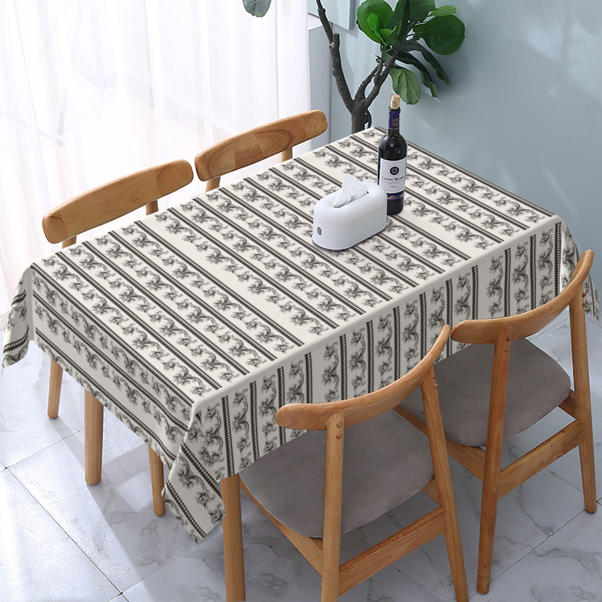 Tablecloth European Floral Border Pattern Table Cloth For Rectangle ...