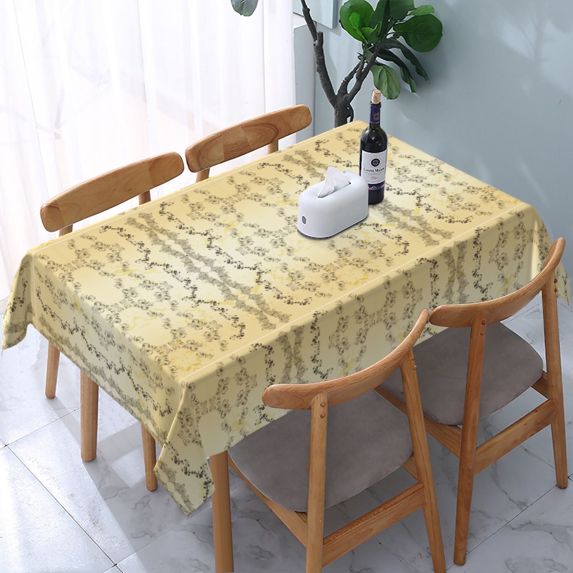 Tablecloth European Floral Border Pattern Table Cloth For Rectangle ...