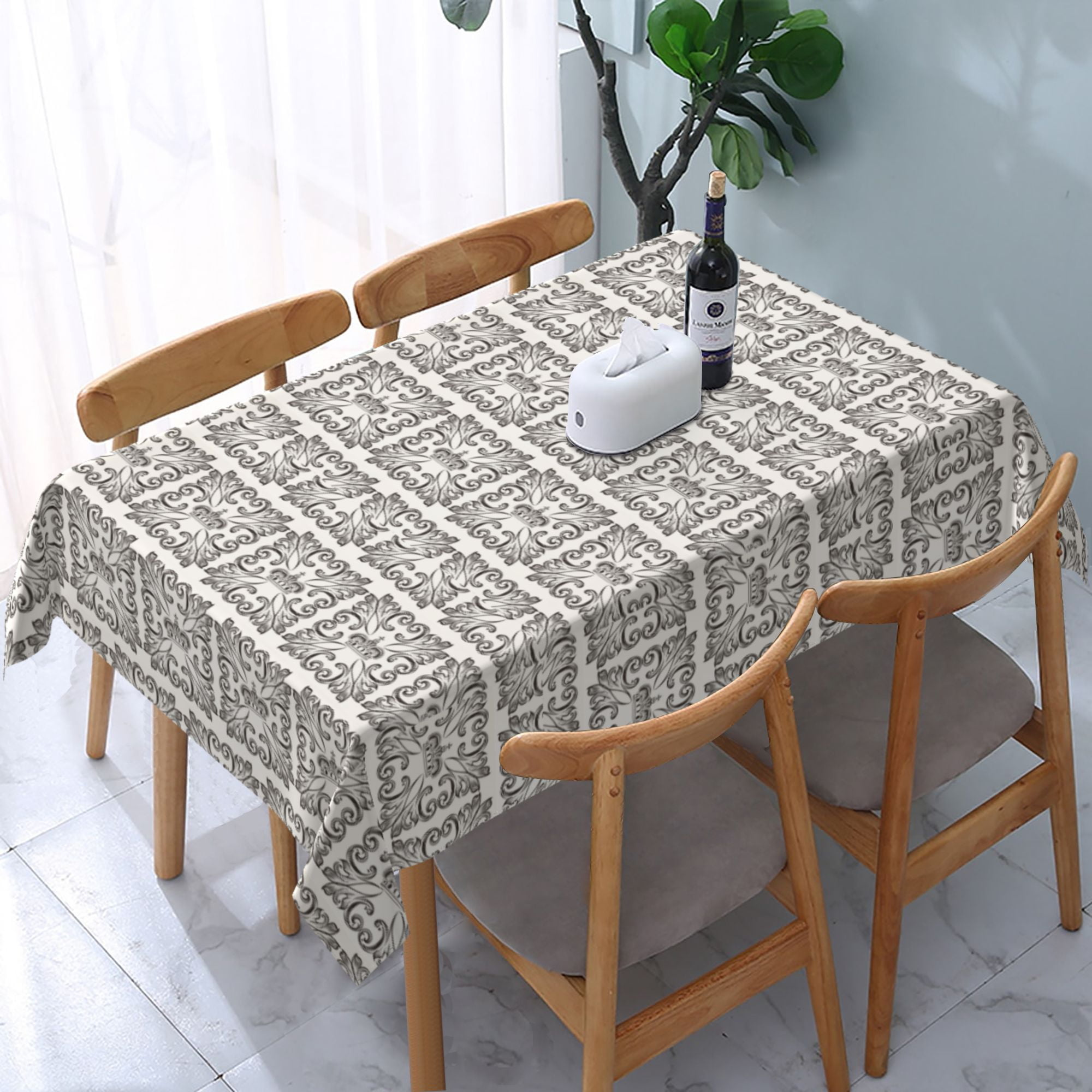 Tablecloth European Floral Border Pattern Table Cloth For Rectangle ...