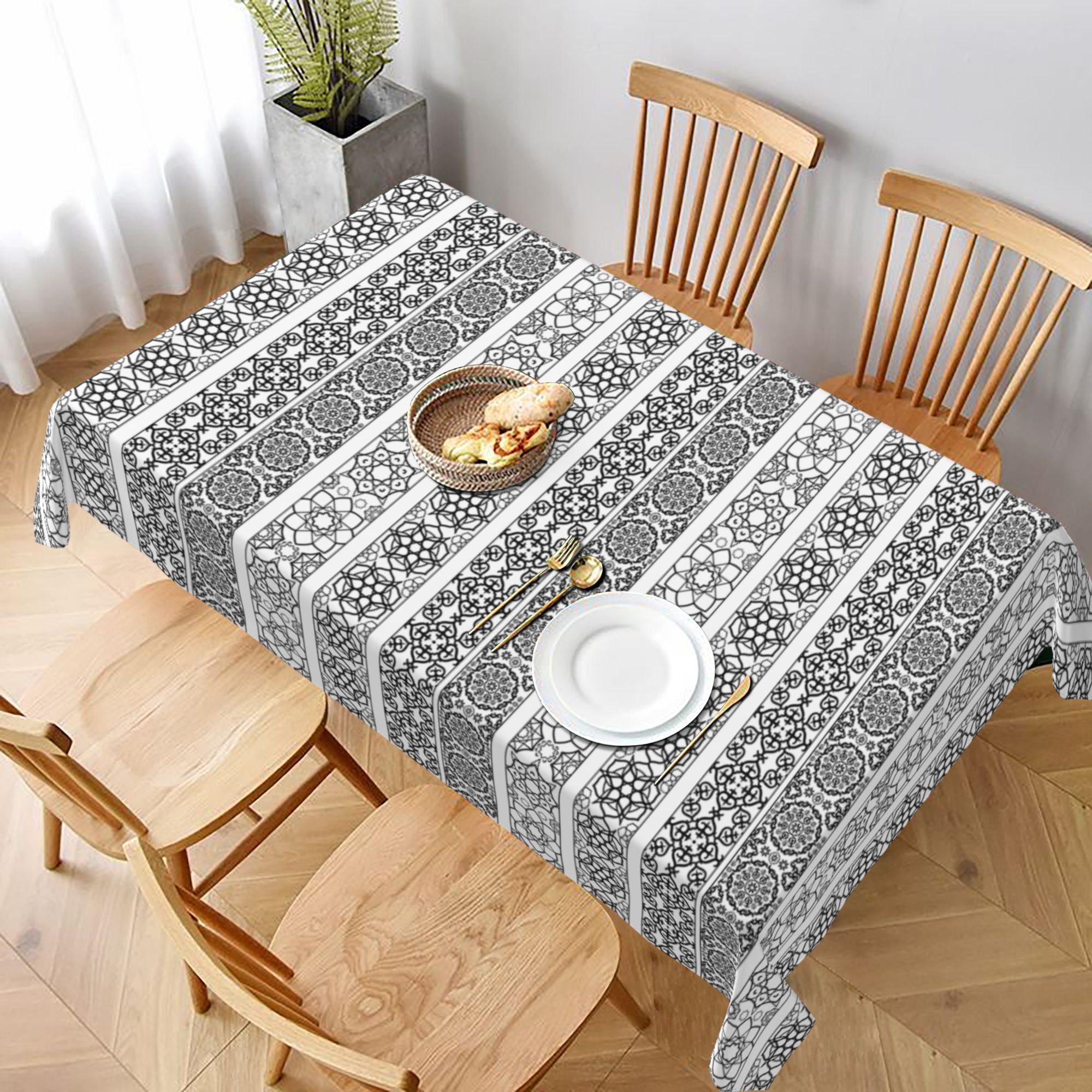 Tablecloth European Floral Border Pattern Table Cloth For Rectangle ...