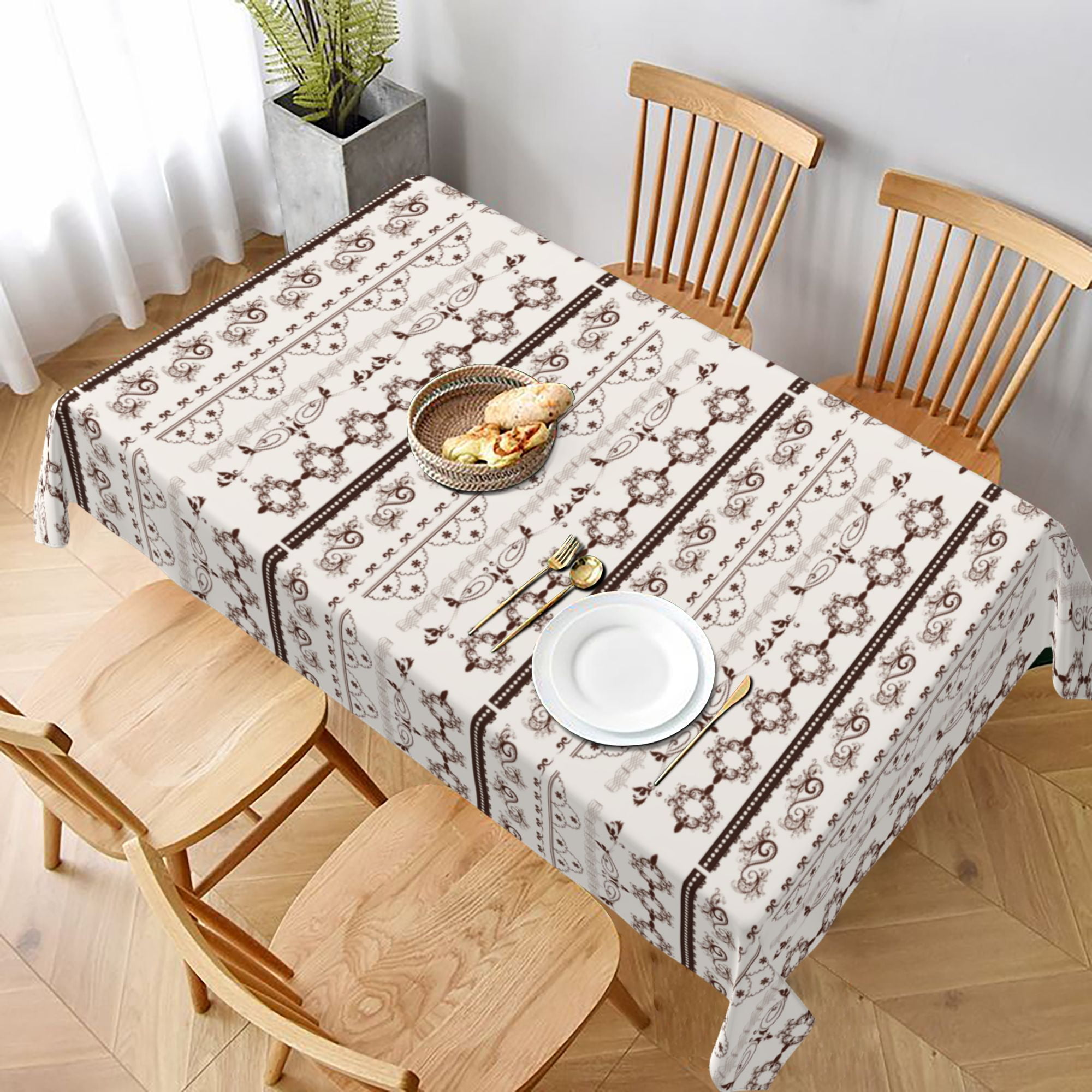 Tablecloth European Floral Border Pattern Table Cloth For Rectangle ...