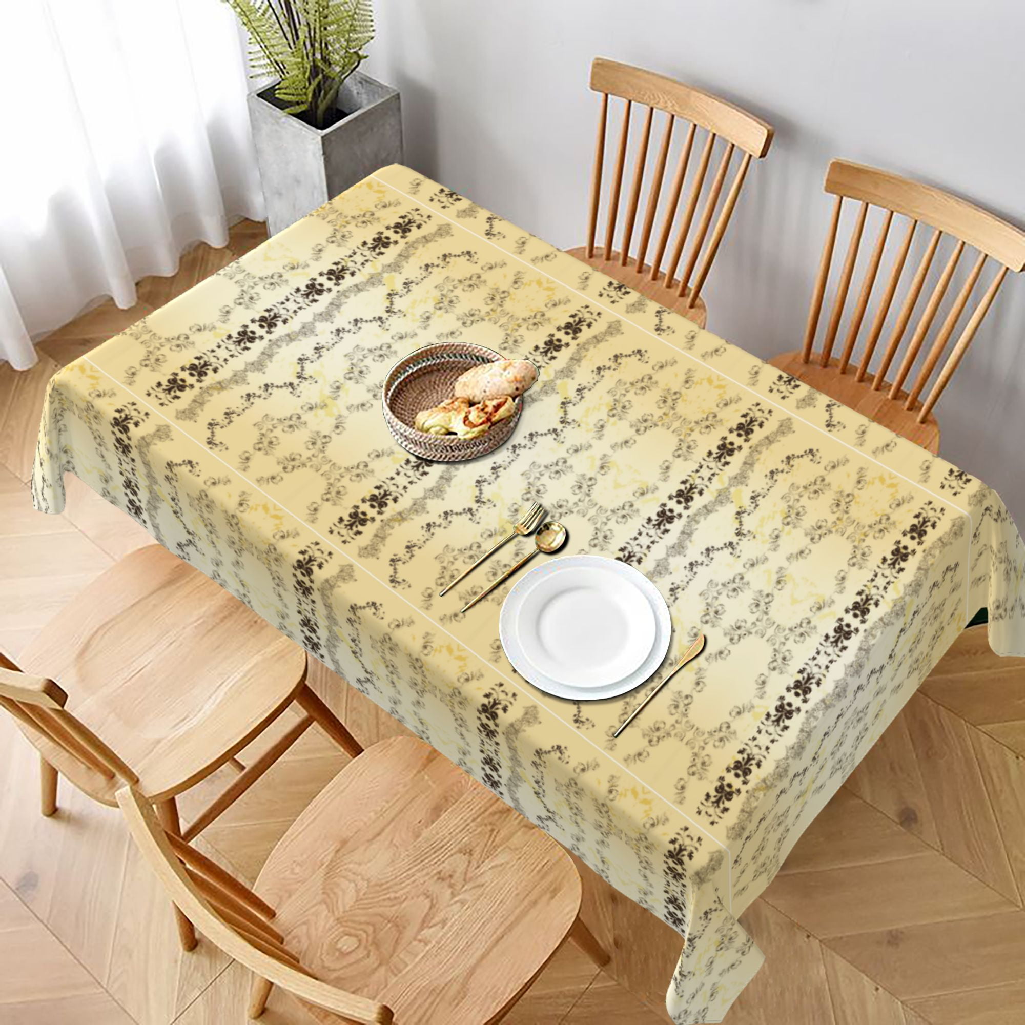 Tablecloth European Floral Border Pattern Table Cloth For Rectangle ...