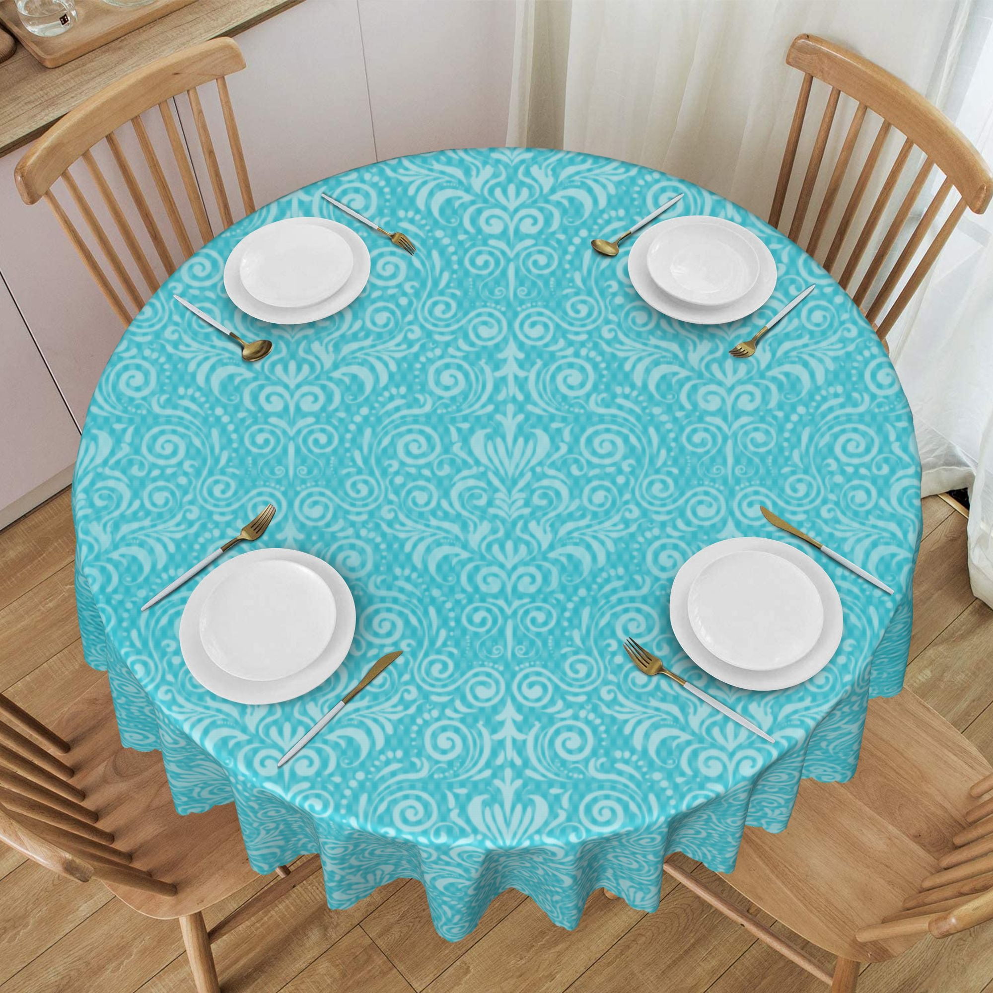 Tablecloth European Flower Background Table Cloth For Circular Tables ...