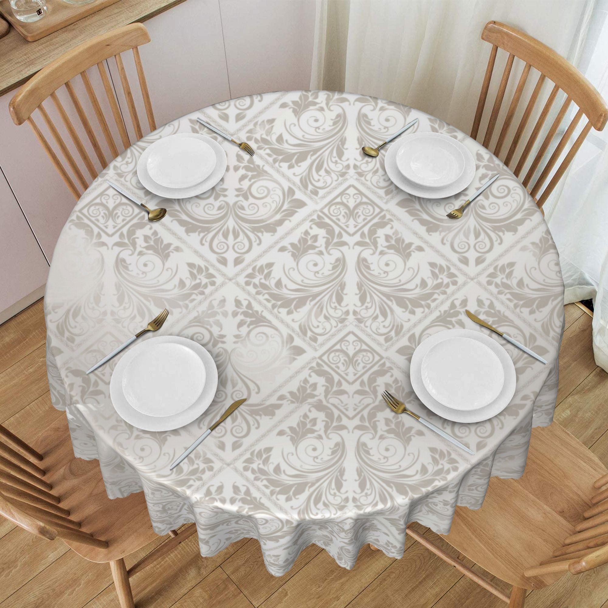 Tablecloth European Flower Pattern Background Table Cloth For Circular ...
