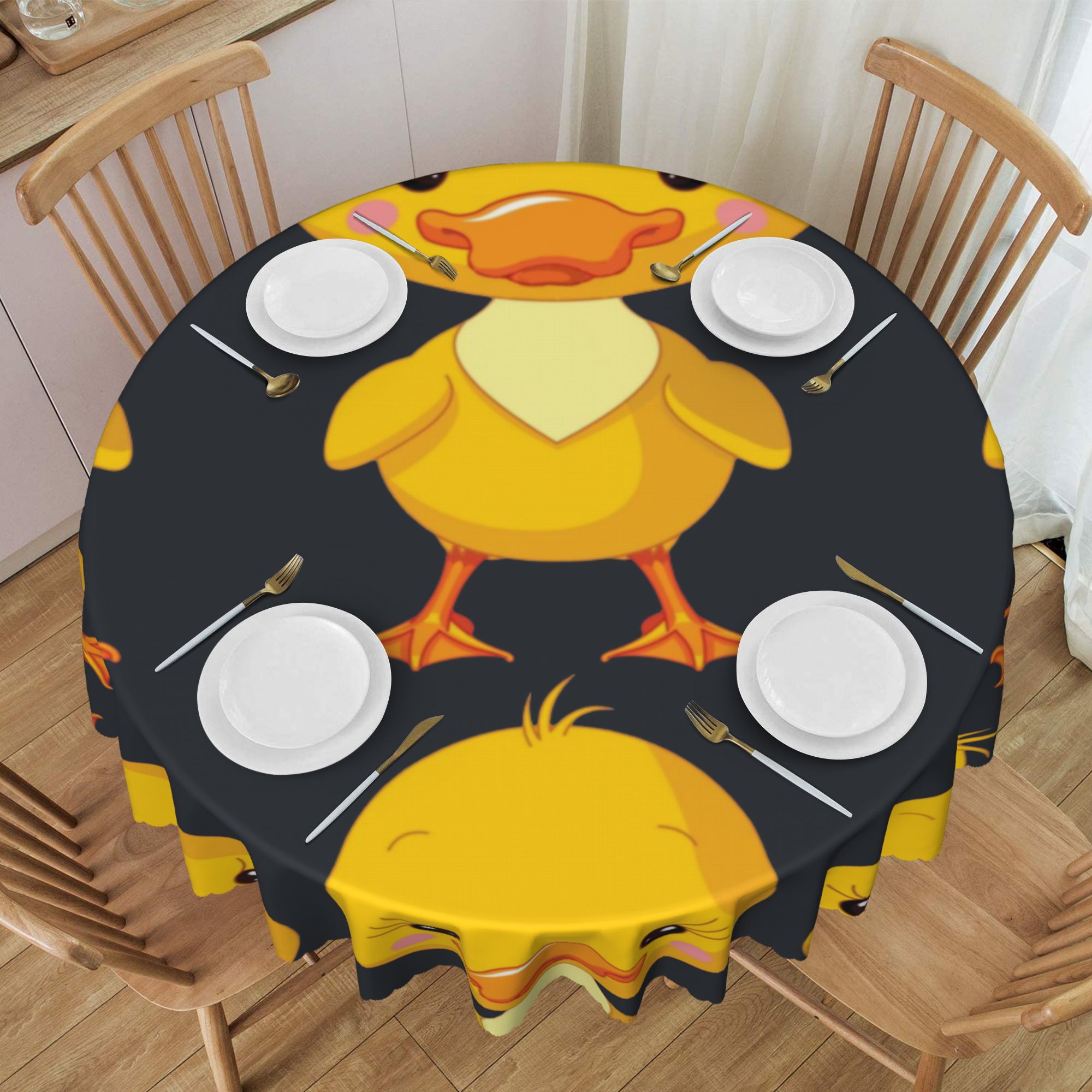 Tablecloth Farm Animals Duck Table Cloth For Circular Tables Waterproof ...