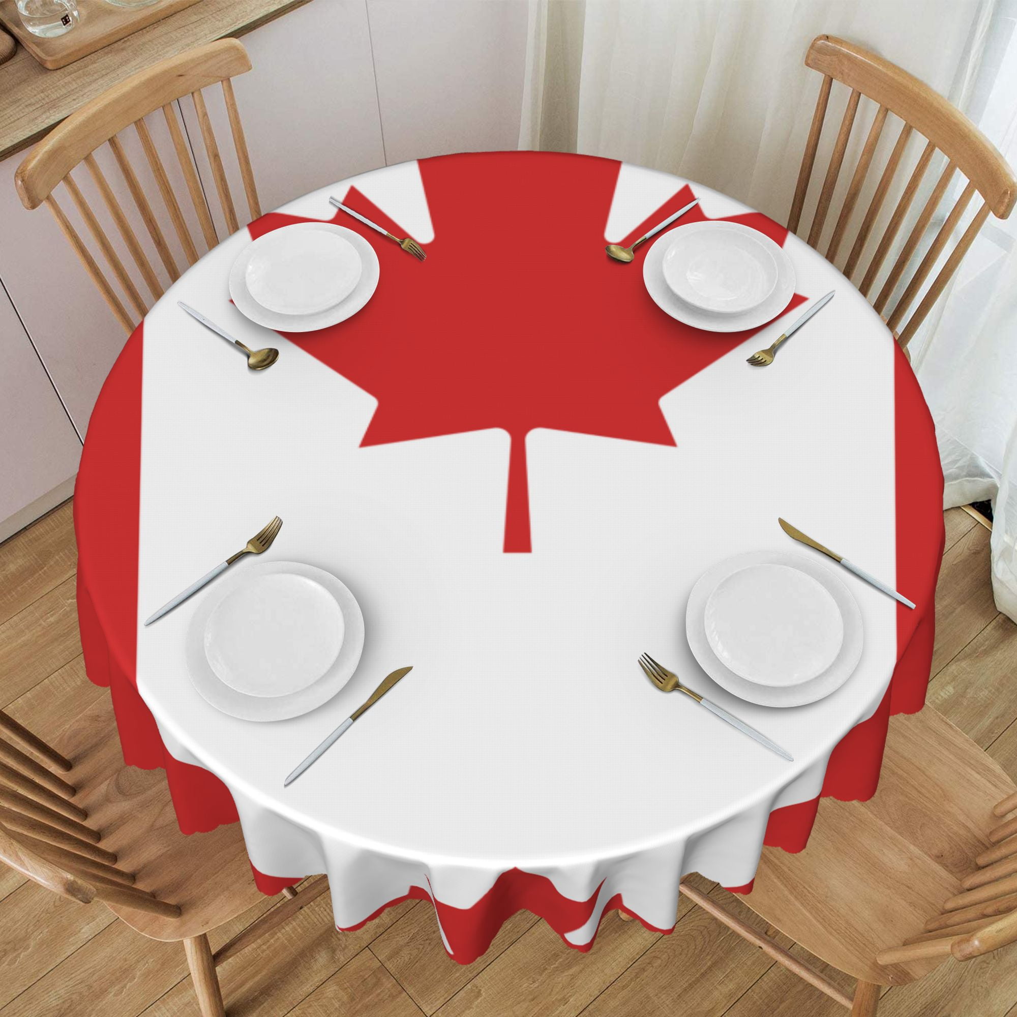 Tablecloth Flag_Of_Canada Table Cloth For Circular Tables Waterproof ...