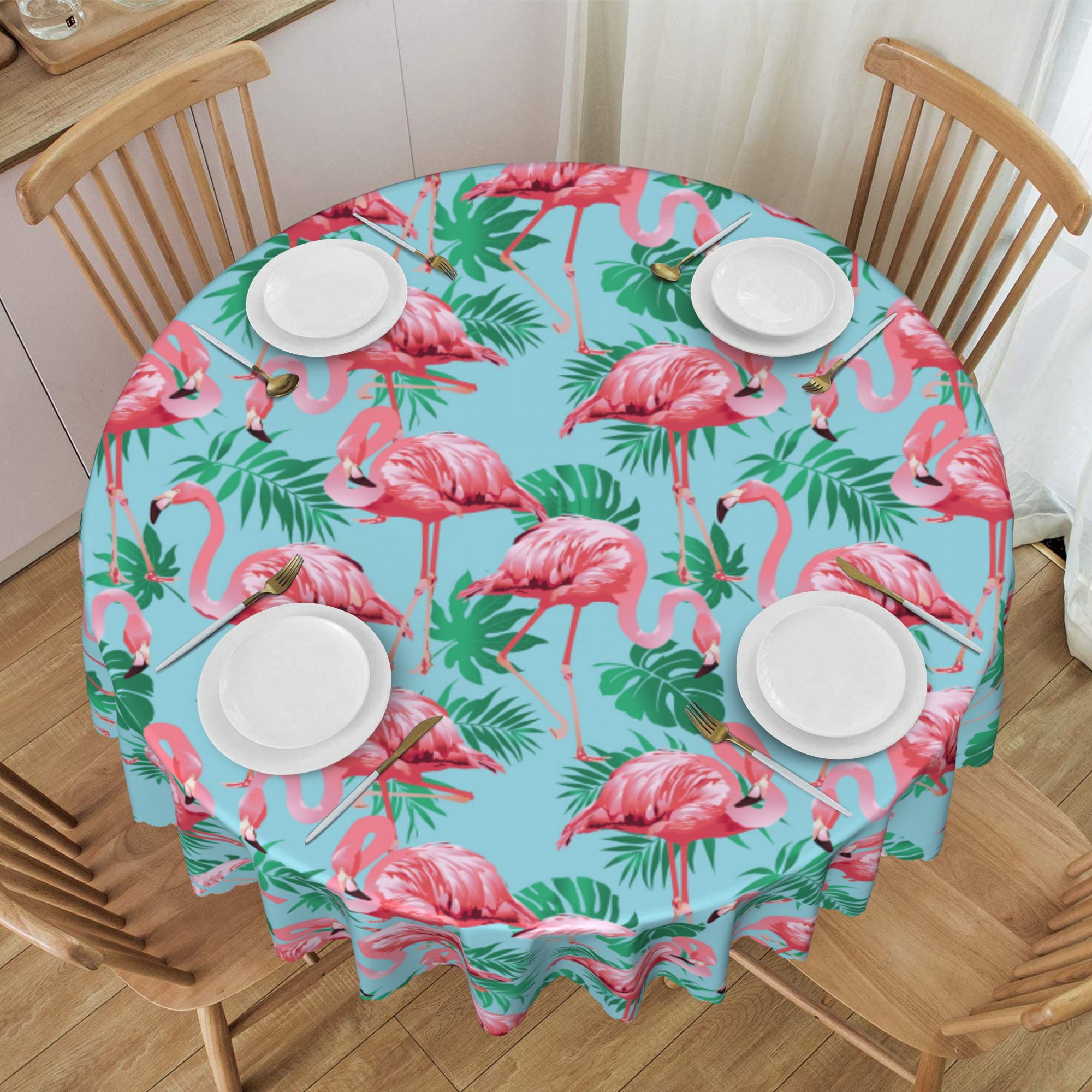 Tablecloth Flamingo Table Cloth For Circular Tables Waterproof ...