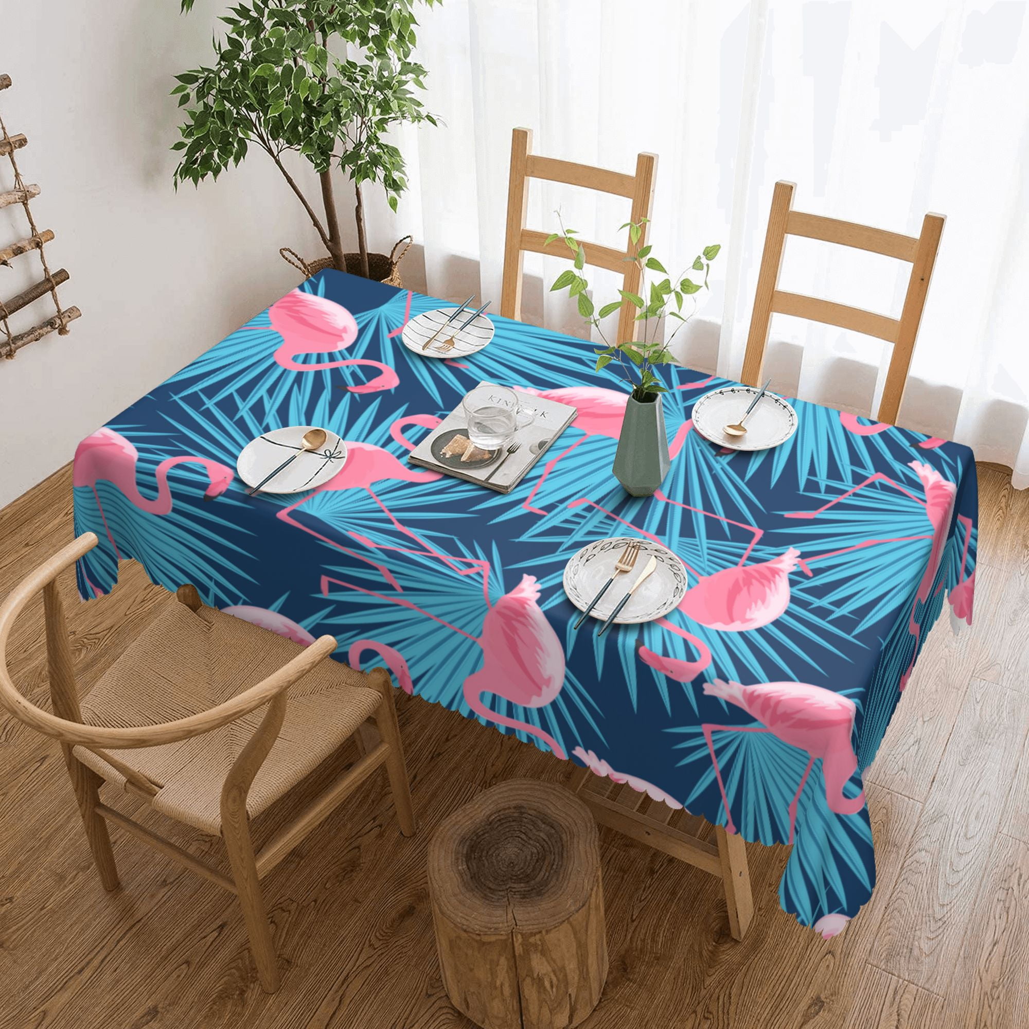 Tablecloth Flamingo Table Cloth For Rectangle Tables Waterproof Resistant Picnic Table Covers ...