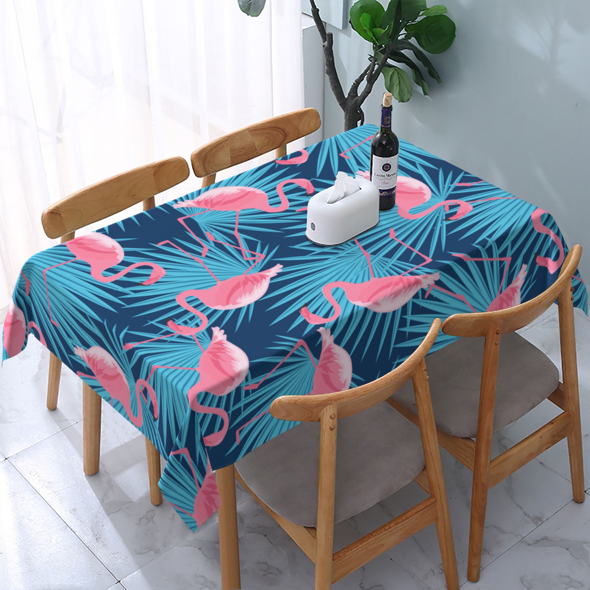 Tablecloth Flamingo Table Cloth For Rectangle Tables Waterproof Resistant Picnic Table Covers ...