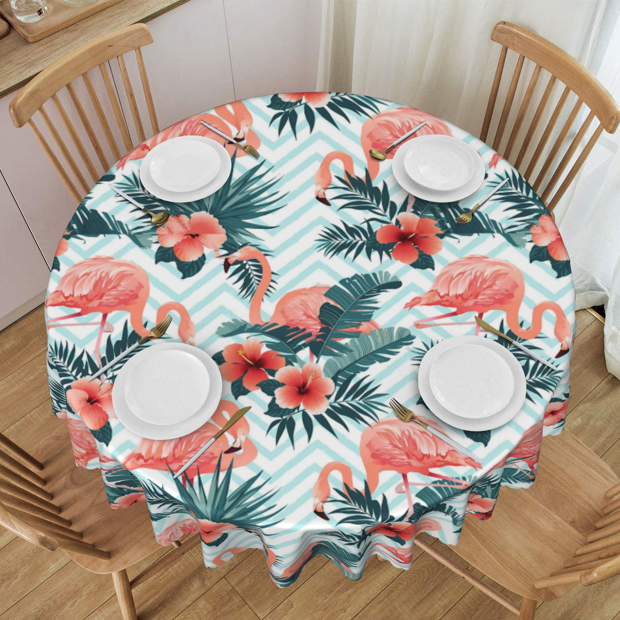 Tablecloth Flamingos Table Cloth For Circular Tables Waterproof ...