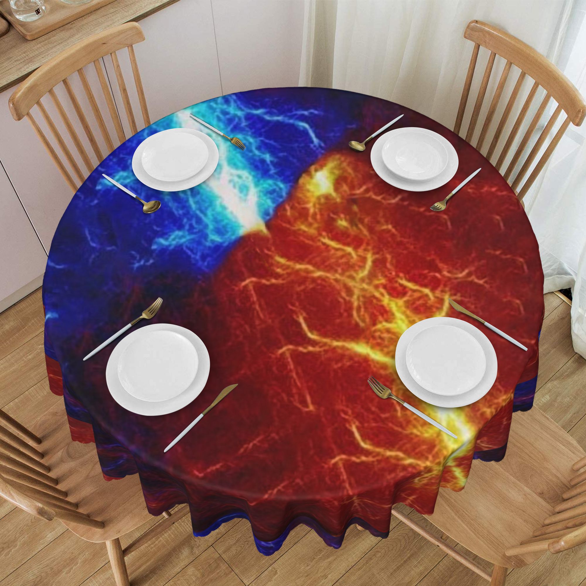 Tablecloth Flash Lightning Table Cloth For Circular Tables Waterproof ...