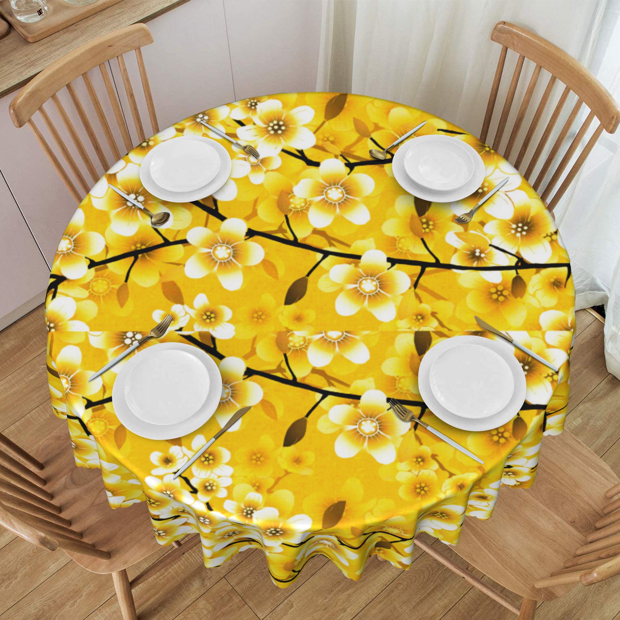 Tablecloth Floral Pattern Background Table Cloth For Circular Tables ...