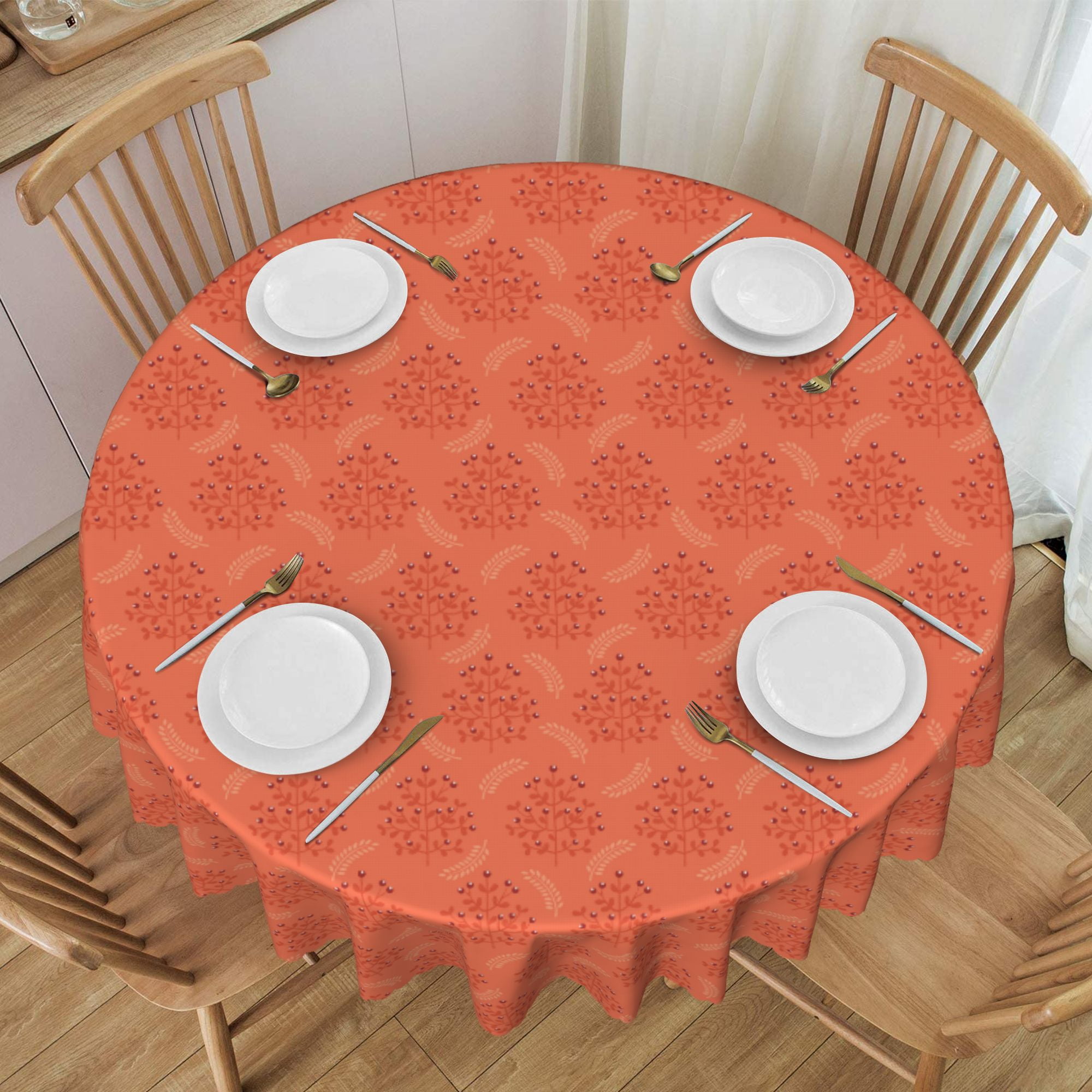 Tablecloth Floral Pattern Table Cloth For Circular Tables Waterproof ...