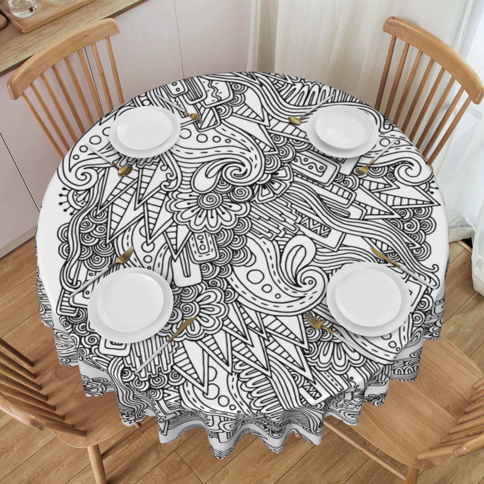 Tablecloth Flower Background Table Cloth For Circular Tables Waterproof ...