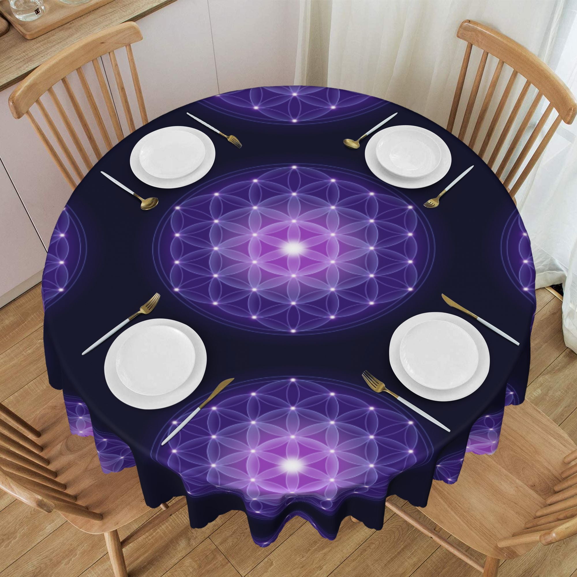 Tablecloth Flower Of Life With Stars Spiritual Symbol Sacred Geometry ...