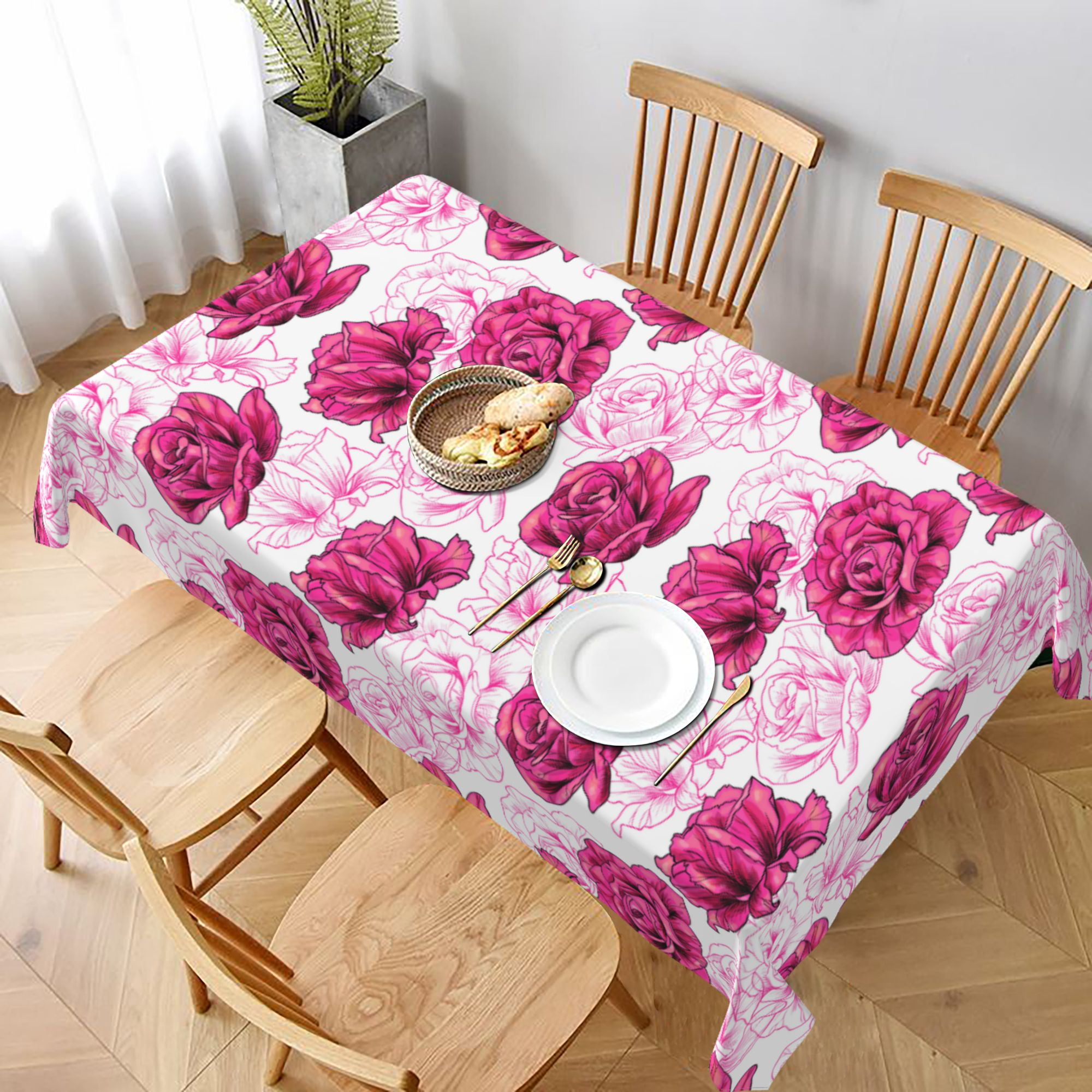 Tablecloth Flower Pattern Table Cloth For Rectangle Tables Waterproof ...