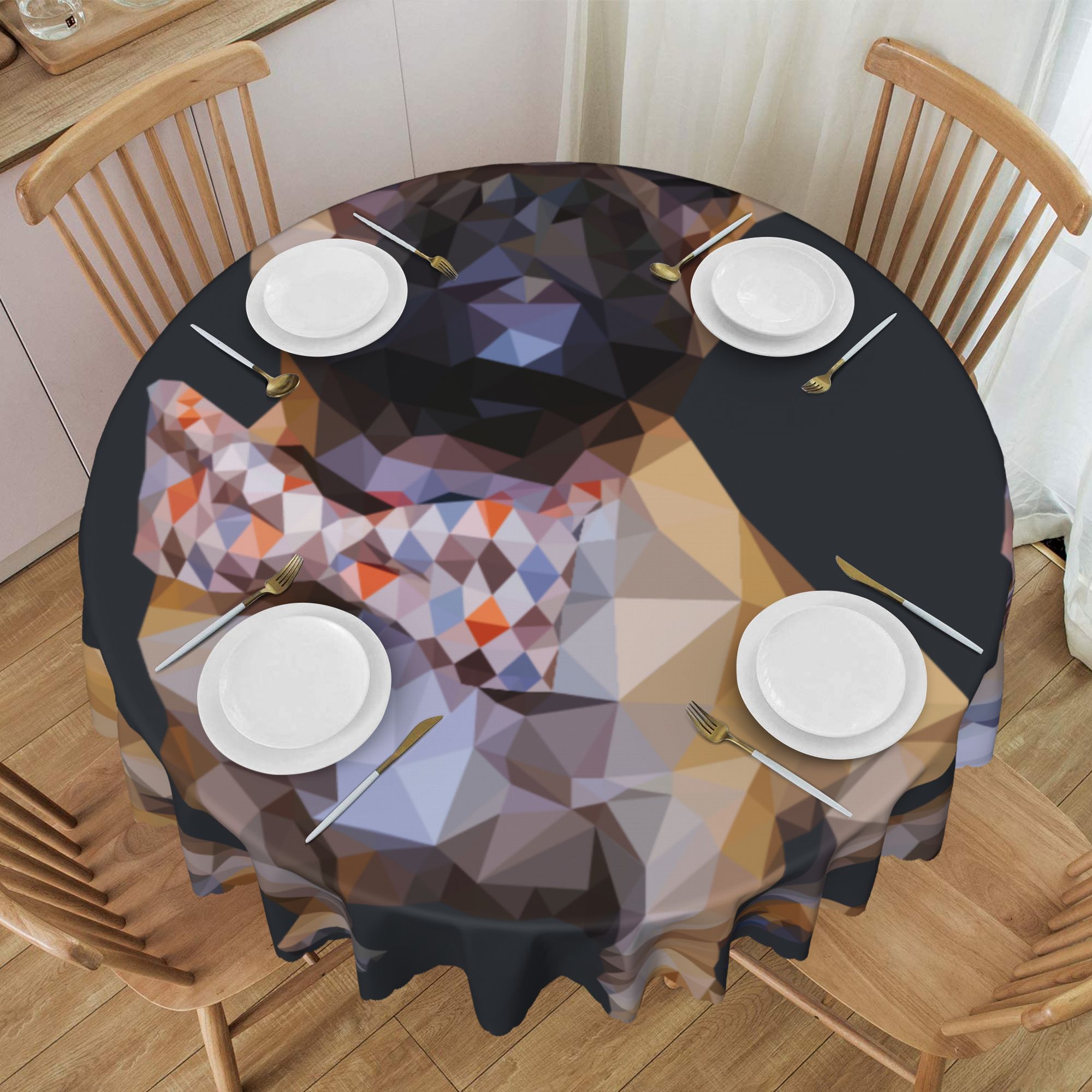 Tablecloth French Bulldog Table Cloth For Circular Tables Waterproof ...
