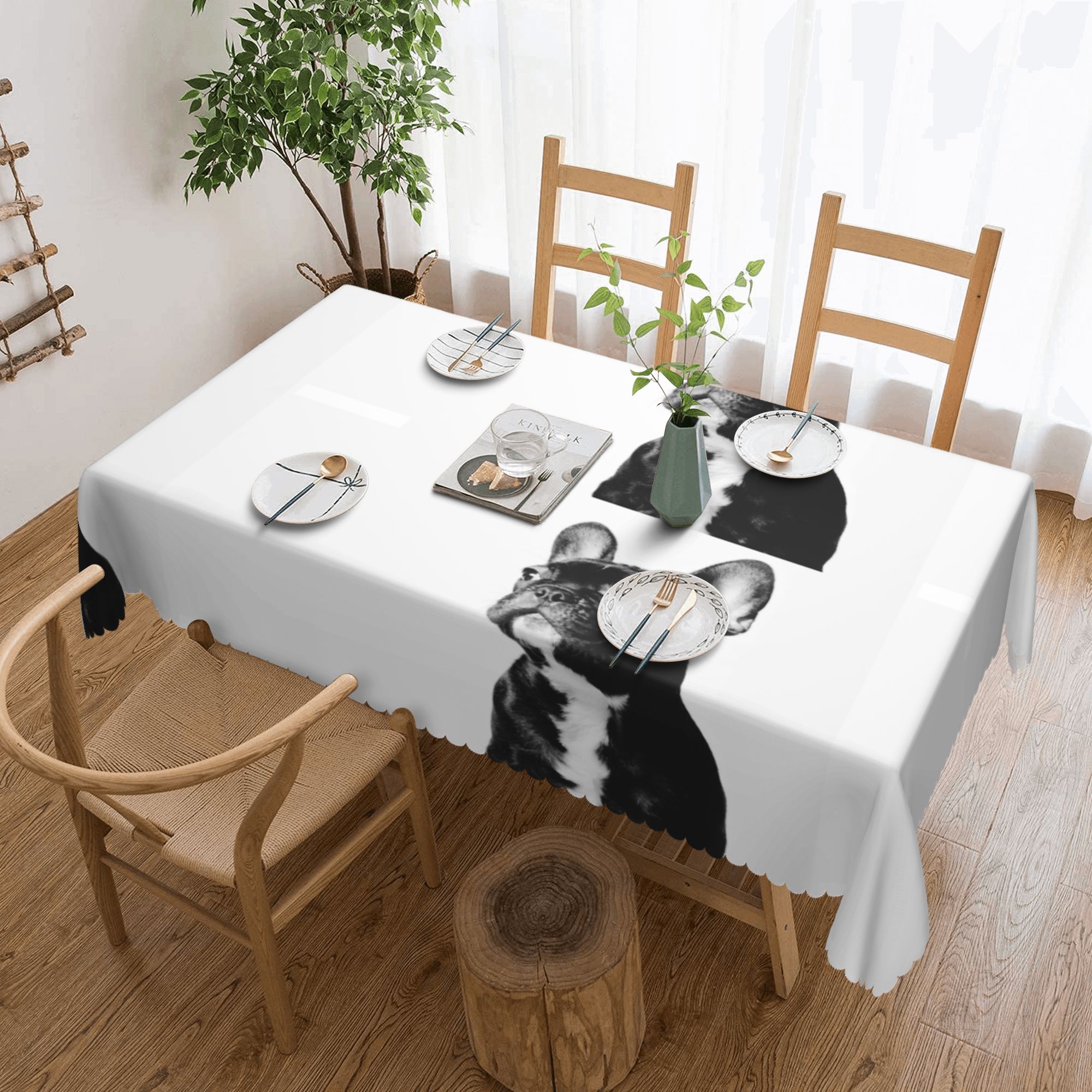 Tablecloth French Bulldog Table Cloth For Rectangle Tables Waterproof ...