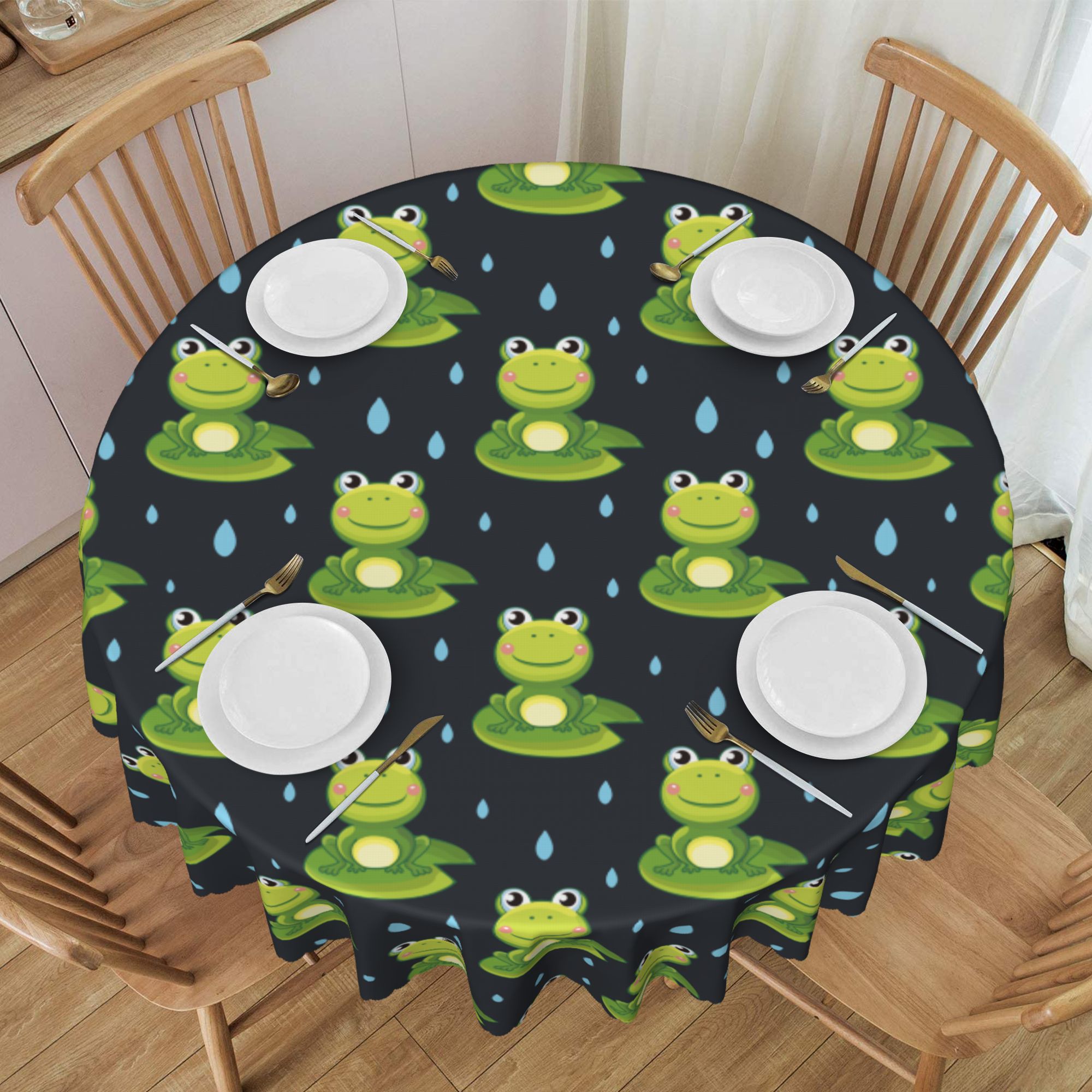 Tablecloth Frog Table Cloth For Circular Tables Waterproof Resistant ...