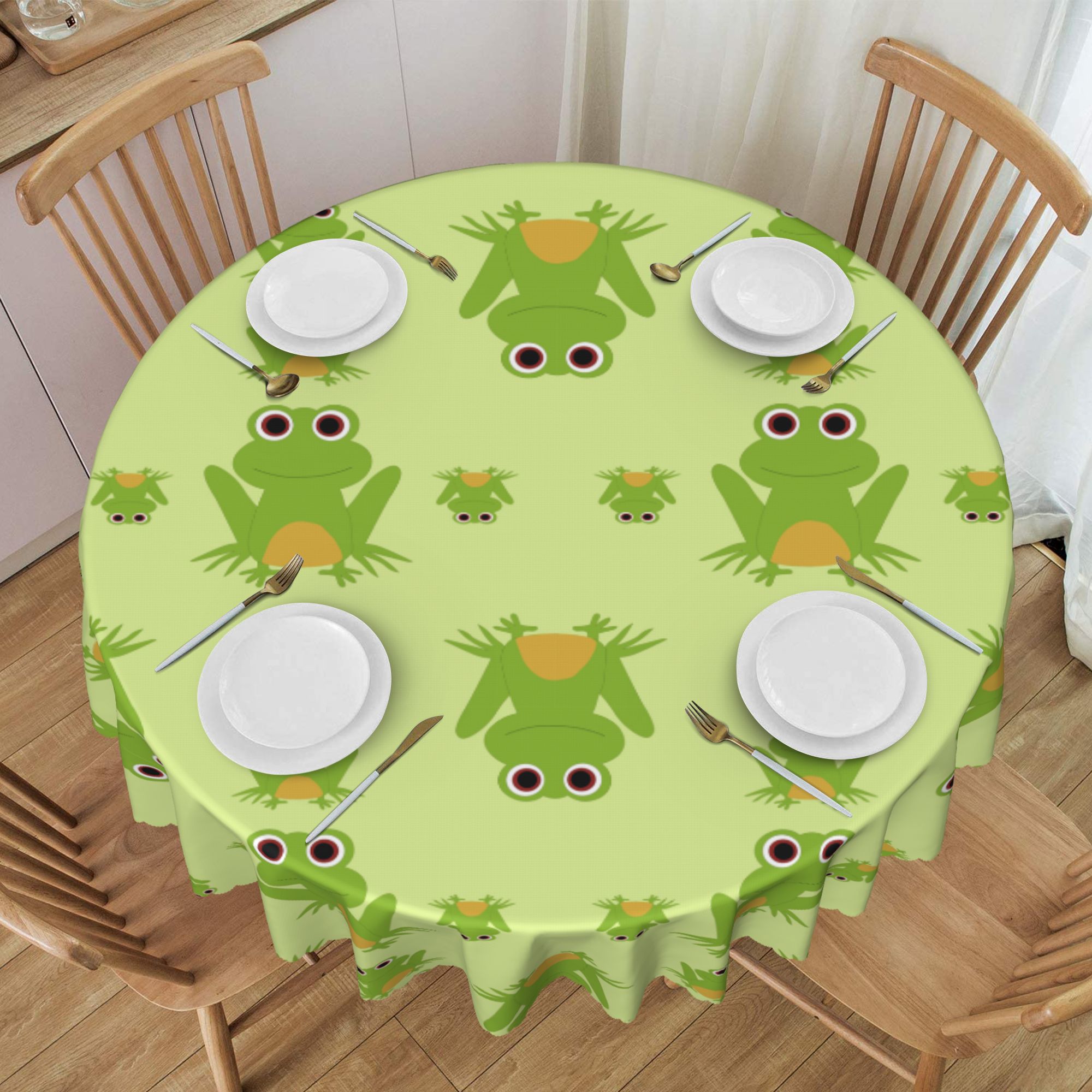 Tablecloth Frog Table Cloth For Circular Tables Waterproof Resistant ...