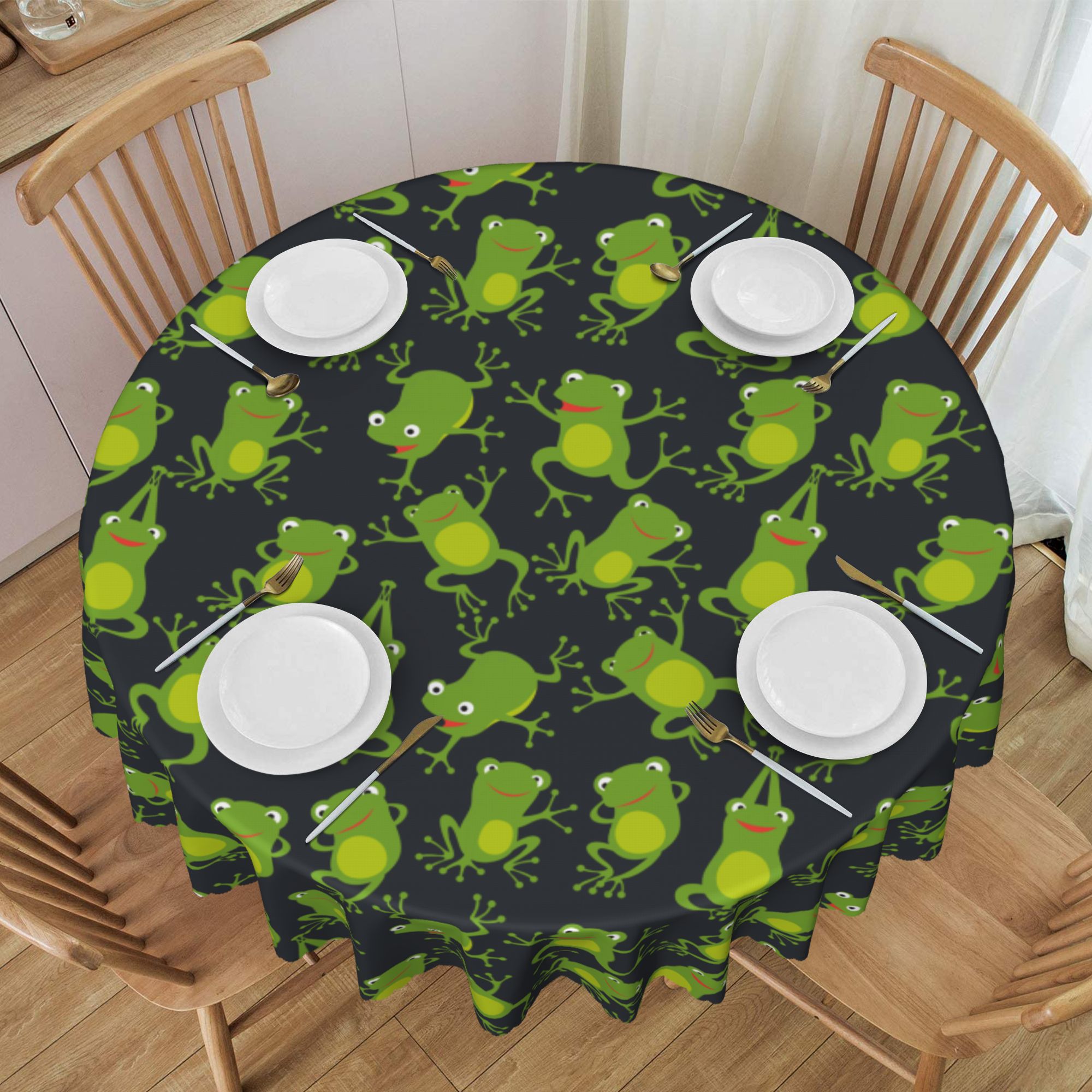 Tablecloth Frog Table Cloth For Circular Tables Waterproof Resistant ...