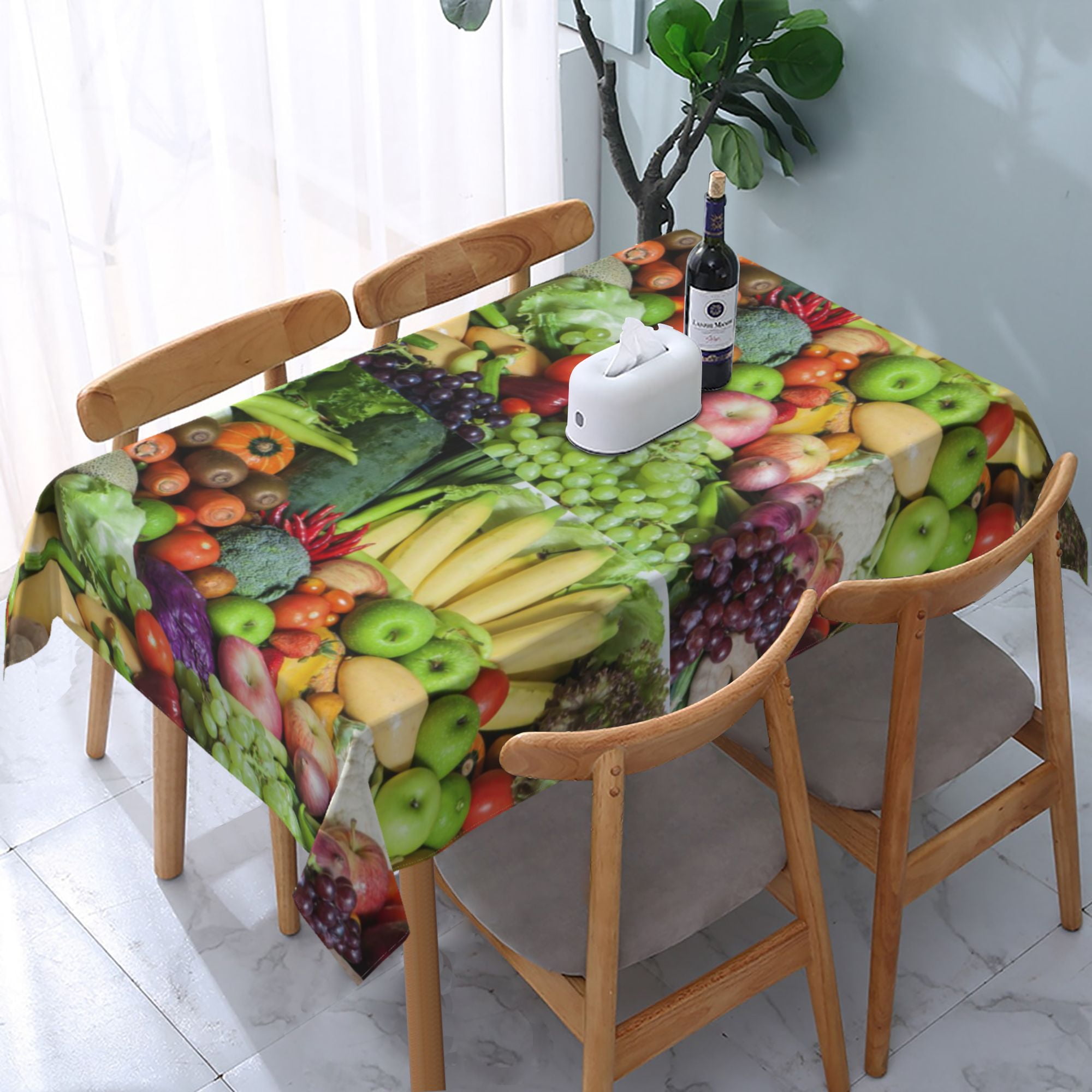 Tablecloth Fruits And Vegetables Table Cloth For Rectangle Tables ...