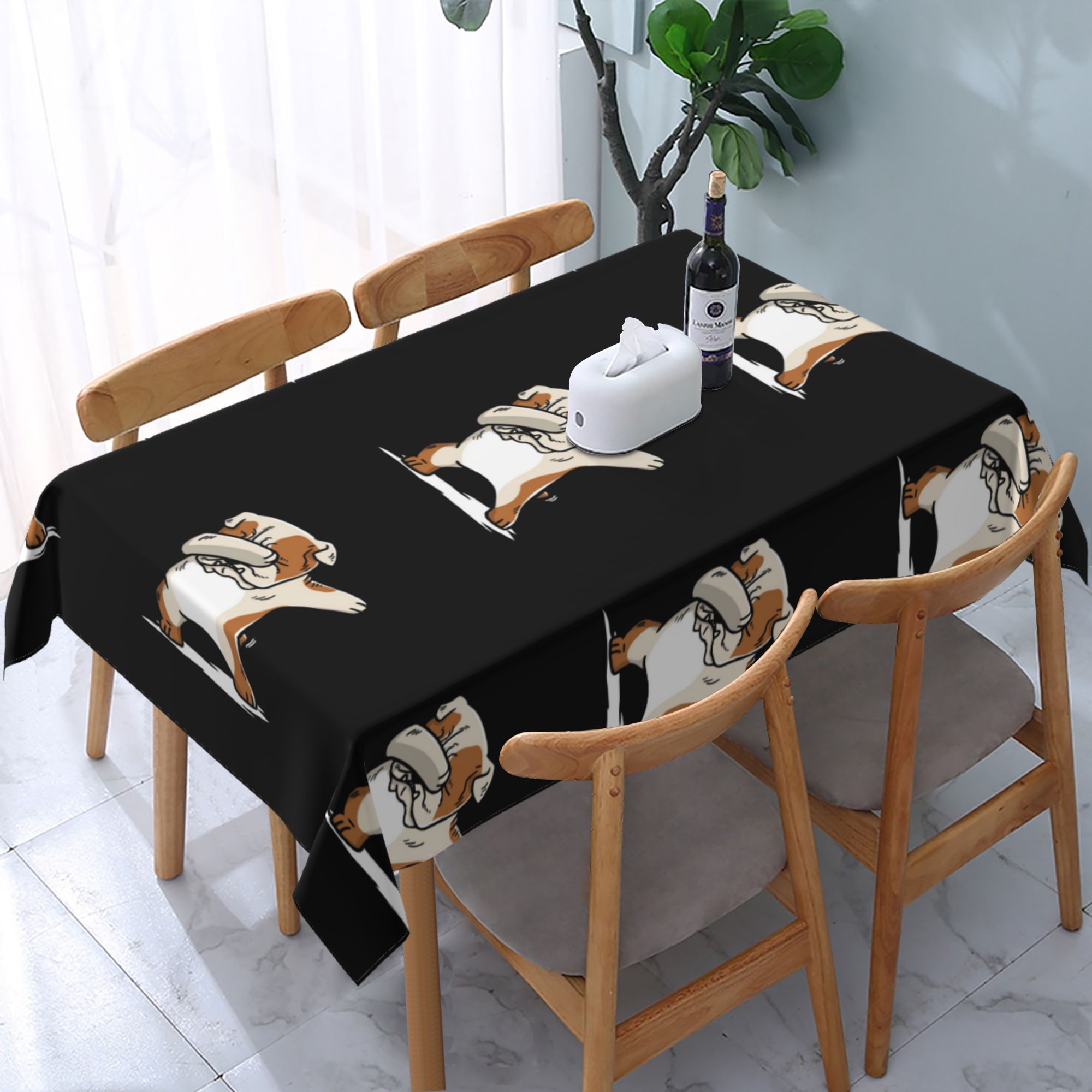 Tablecloth Funny English Bulldog Table Cloth For Rectangle Tables ...