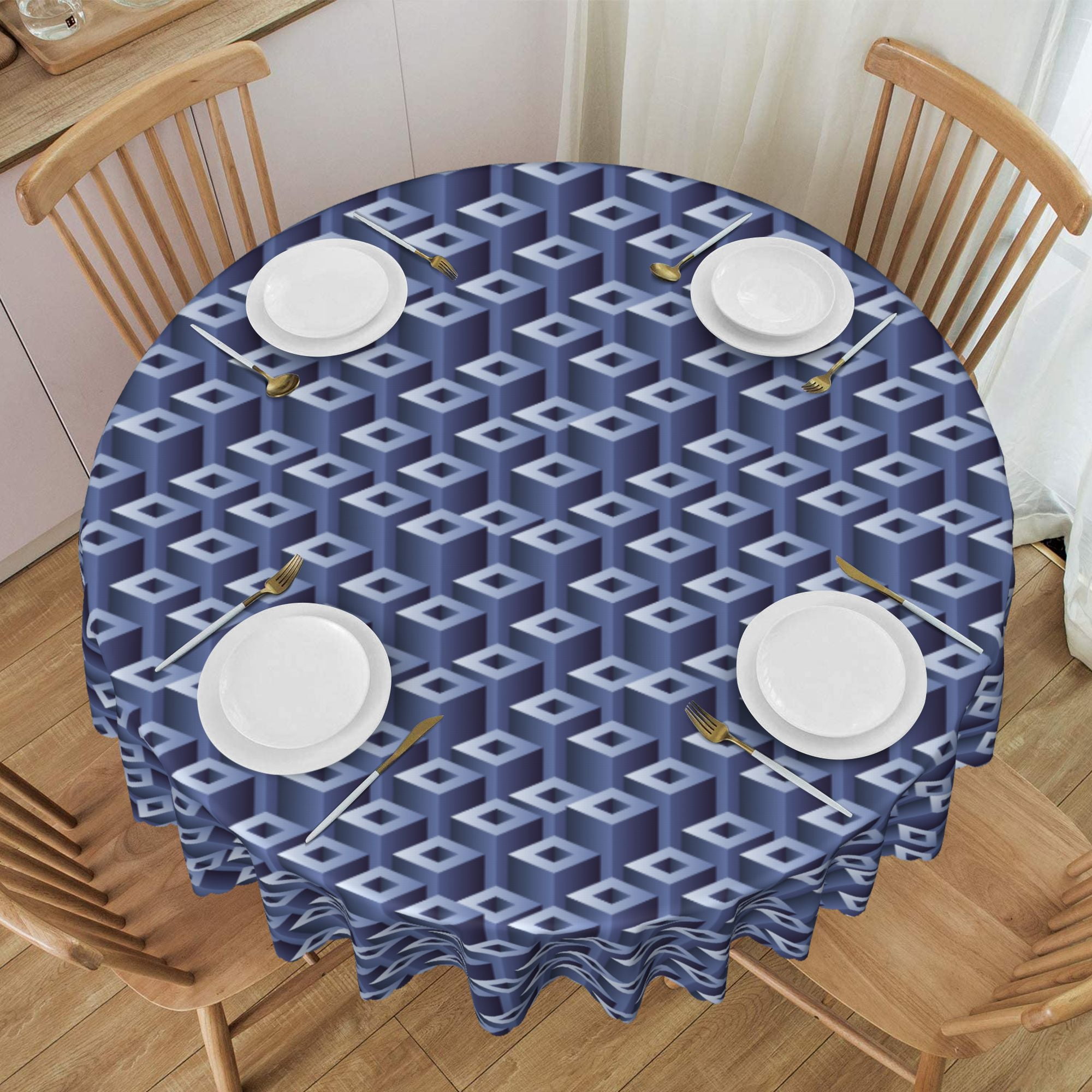 Tablecloth Geometric Architectural Patterns Table Cloth For Circular ...