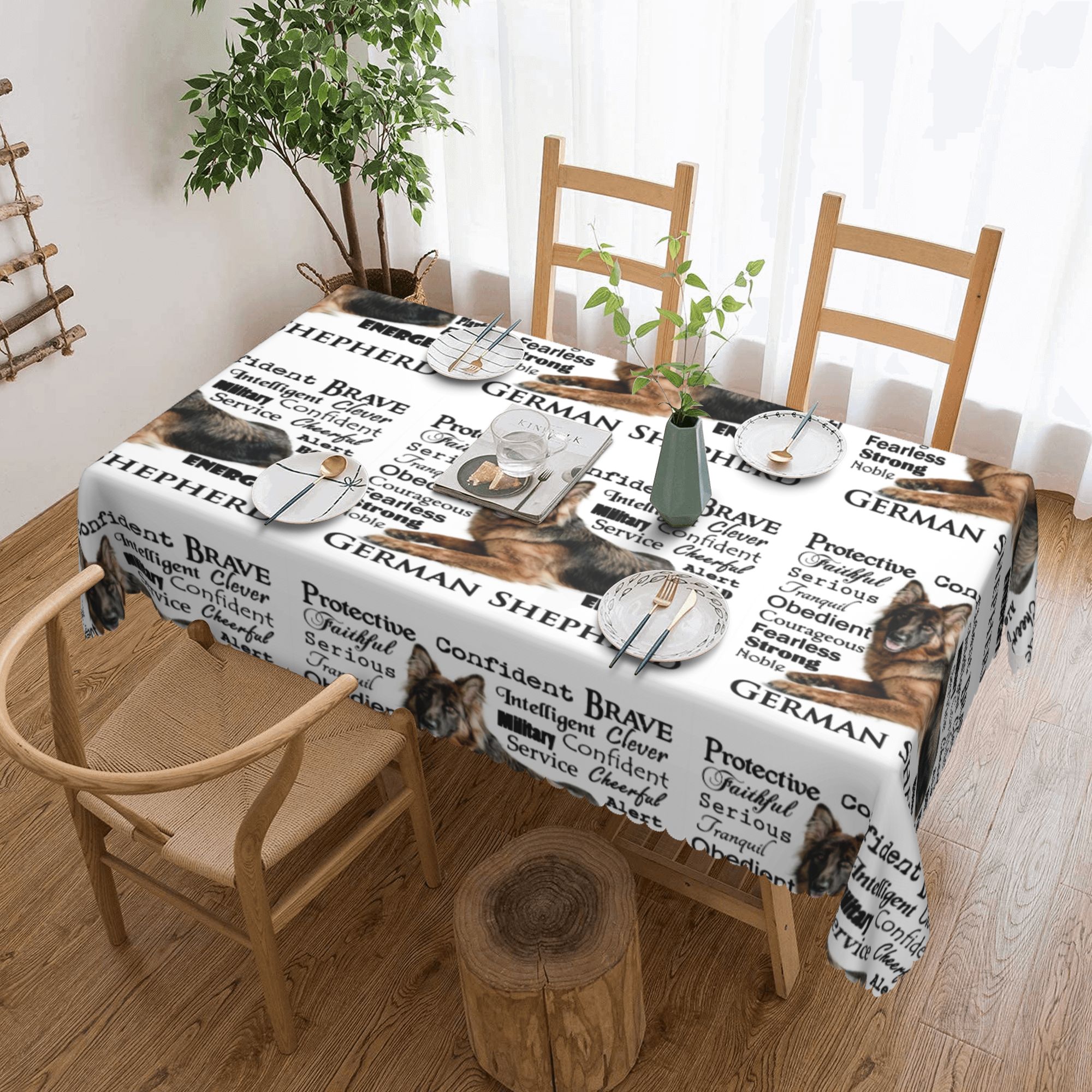 Tablecloth German Shepherd Traits Print Table Cloth For Rectangle ...