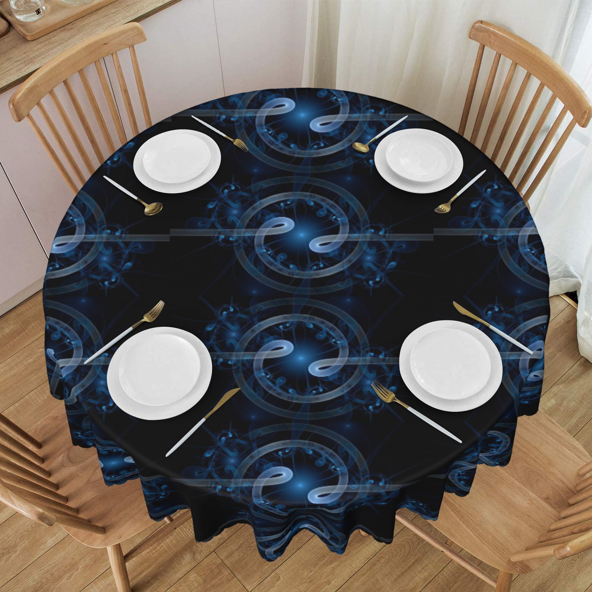 Tablecloth Glowing-Spiral- Table Cloth For Circular Tables Waterproof ...