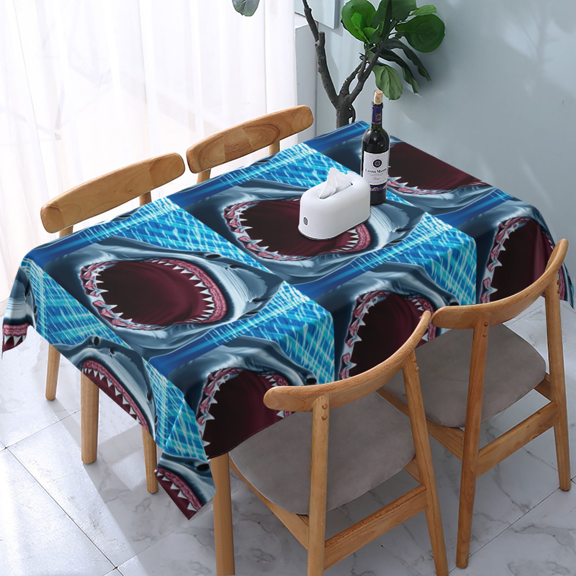 Tablecloth Great White Shark Table Cloth For Rectangle Tables ...
