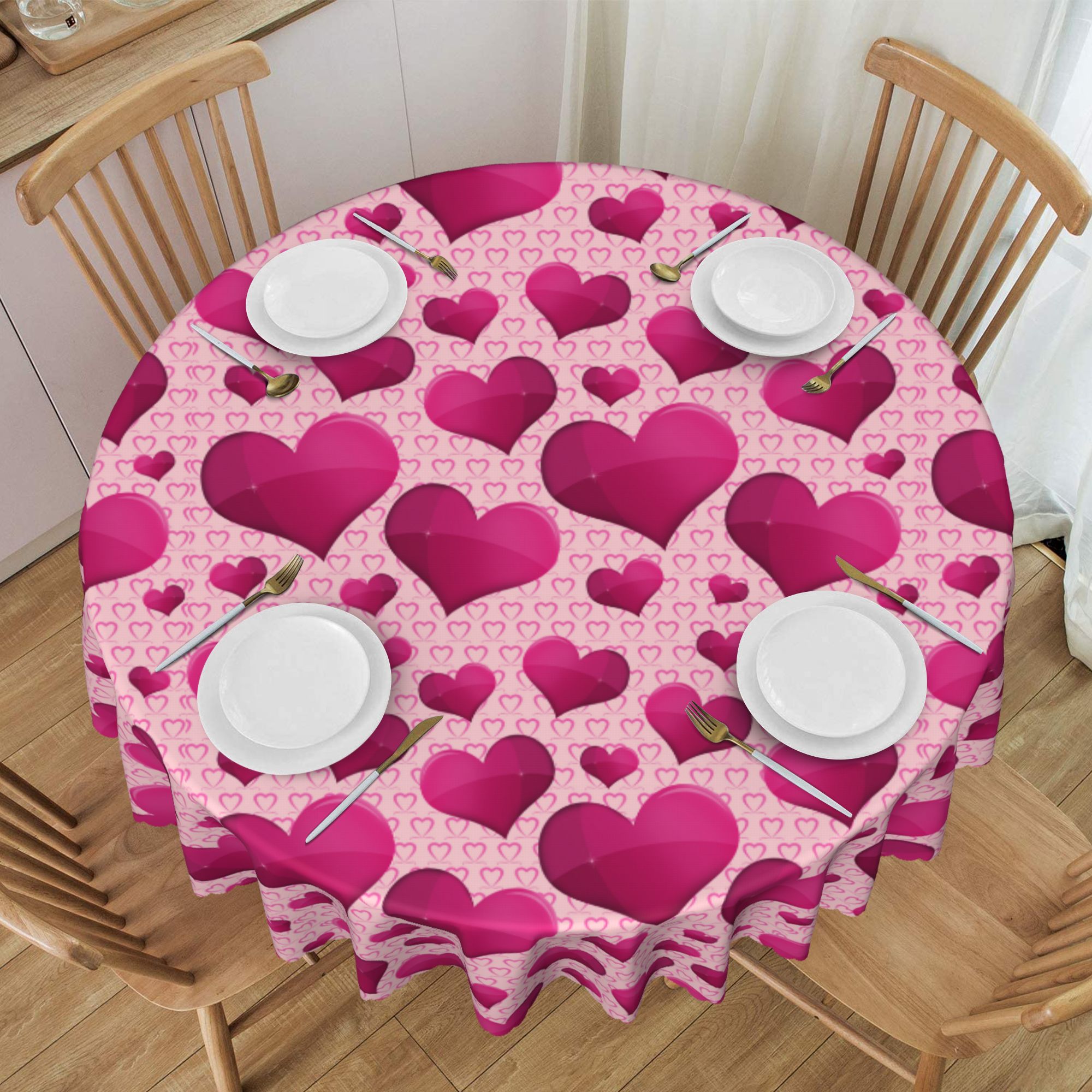 Tablecloth Heart Wallpaper Table Cloth For Circular Tables Waterproof ...