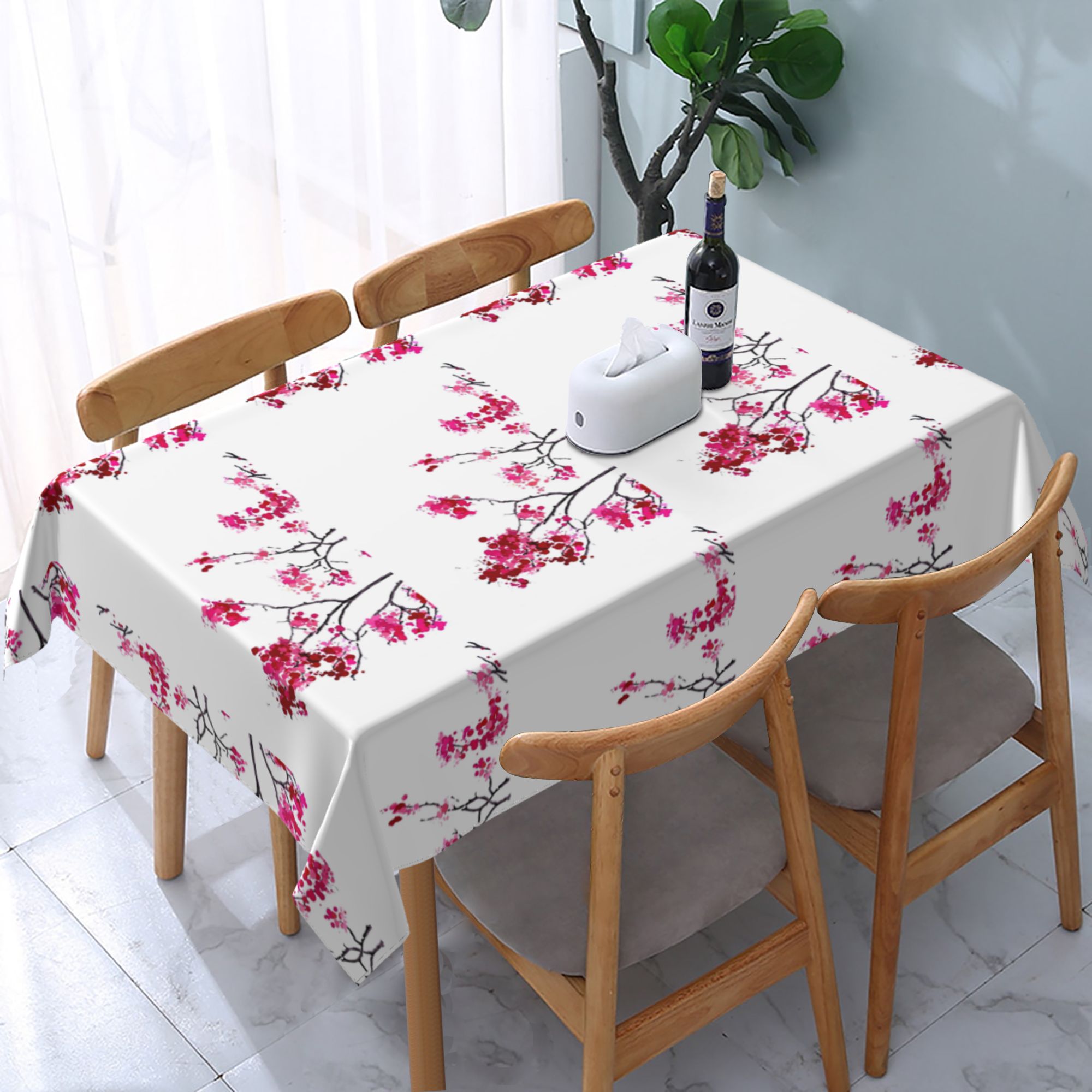 Tablecloth Japanese Sakura Tree Table Cloth For Rectangle Tables ...