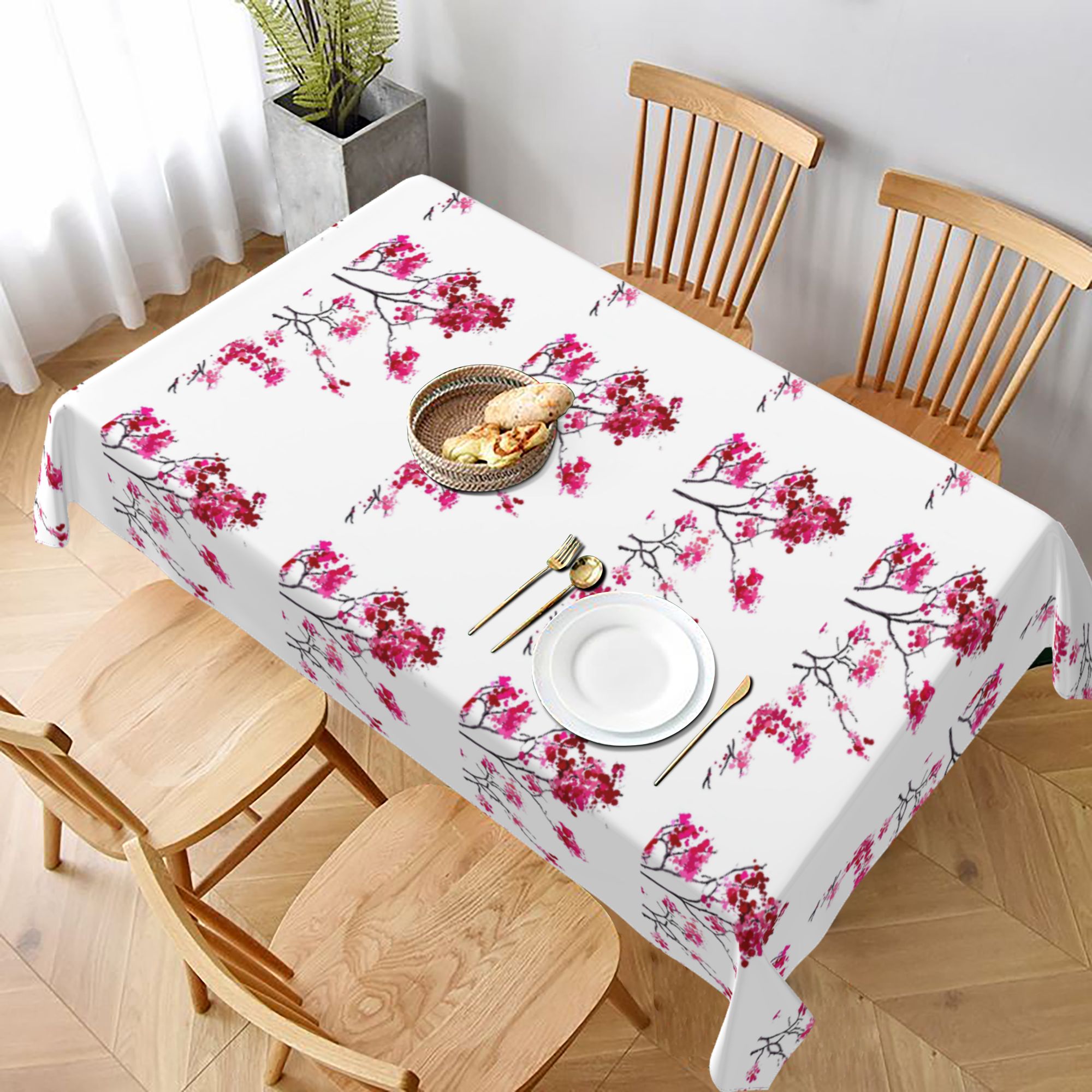 Tablecloth Japanese Sakura Tree Table Cloth For Rectangle Tables ...