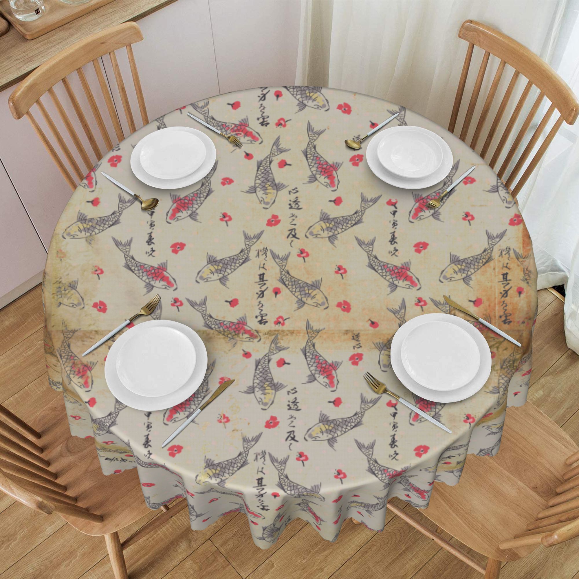 Tablecloth Japanese Style Pattern Background Table Cloth For Circular ...