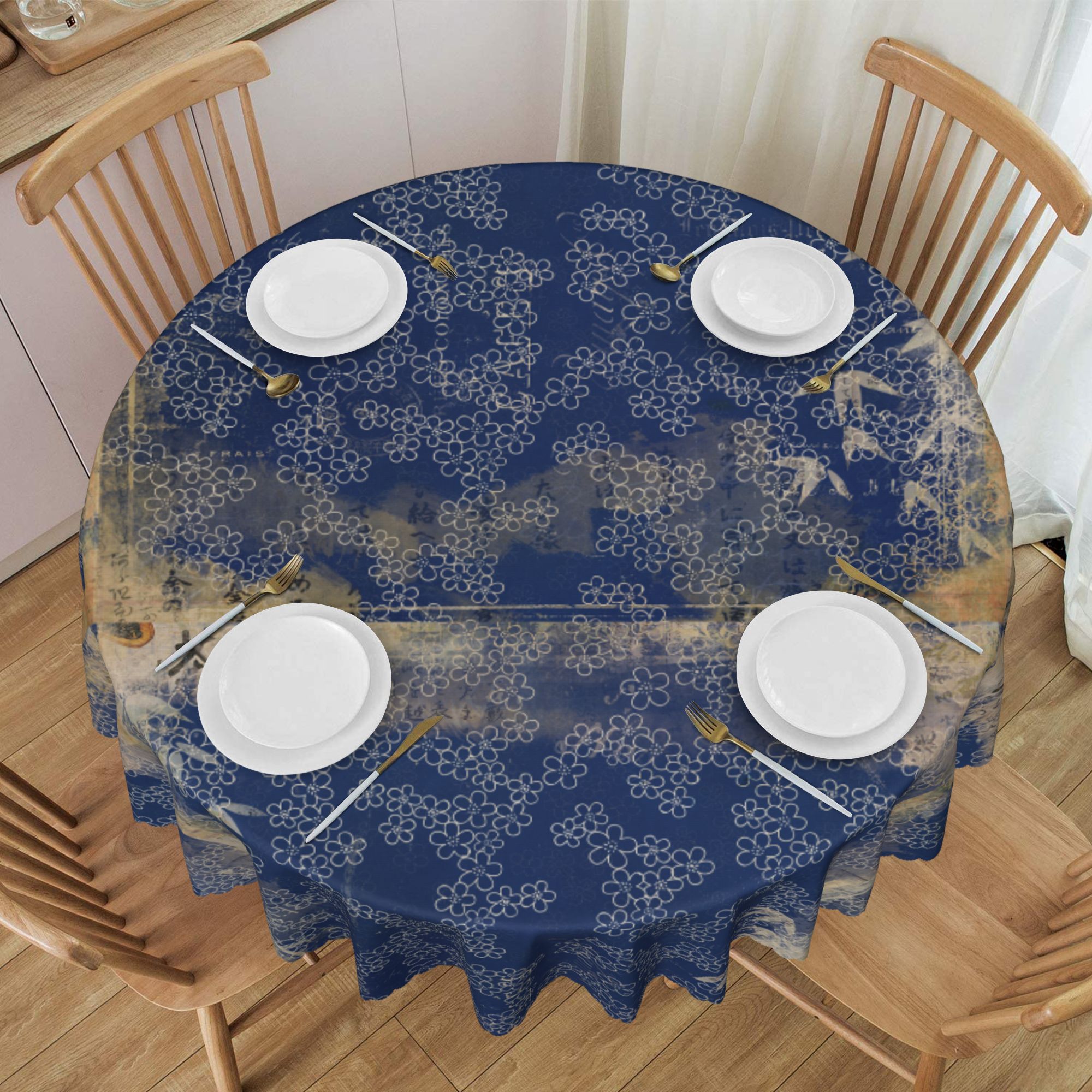 Tablecloth Japanese Style Pattern Background Table Cloth For Circular ...
