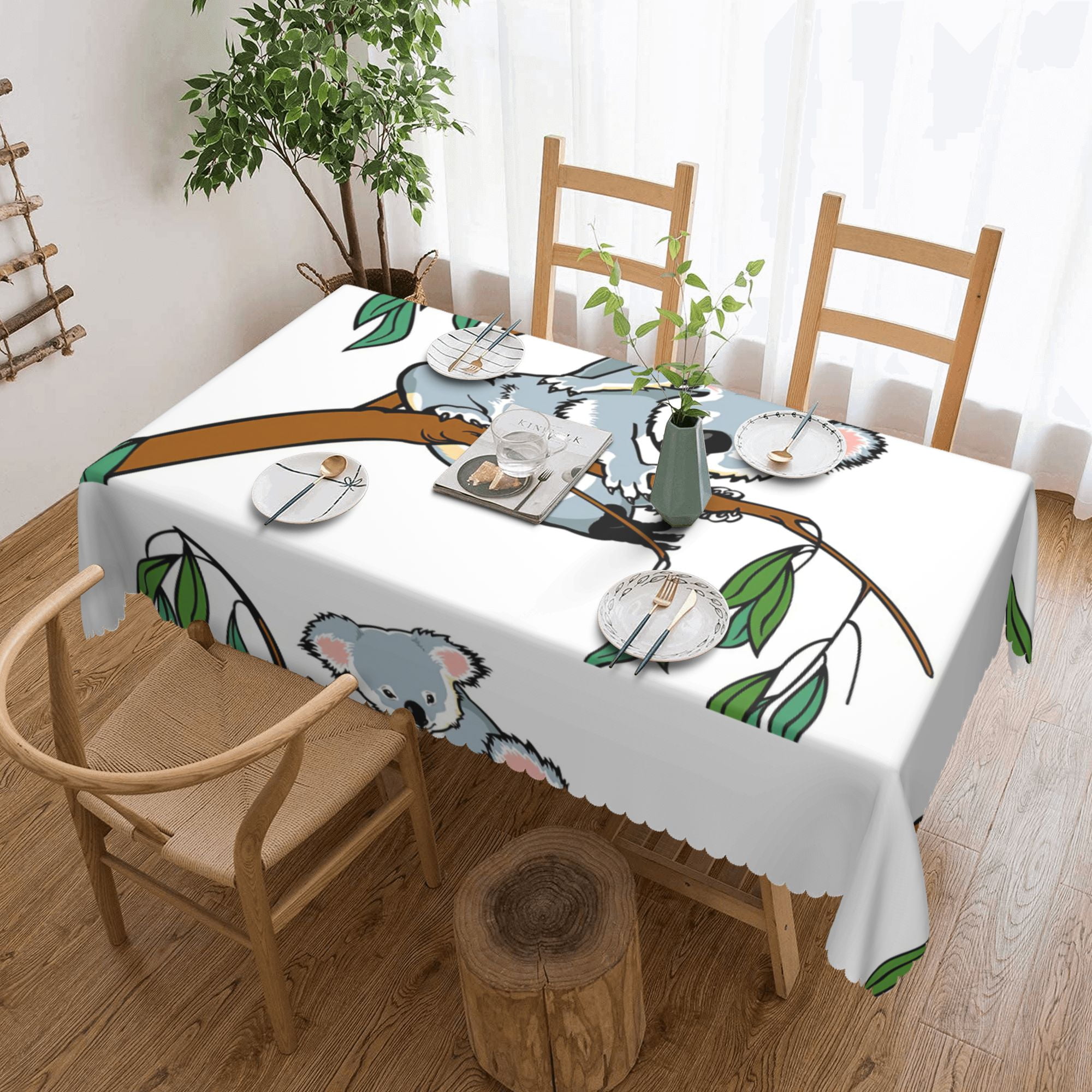 Tablecloth Koala Climbing Over Eucalyptus Tree Branch Wildlife Forest ...