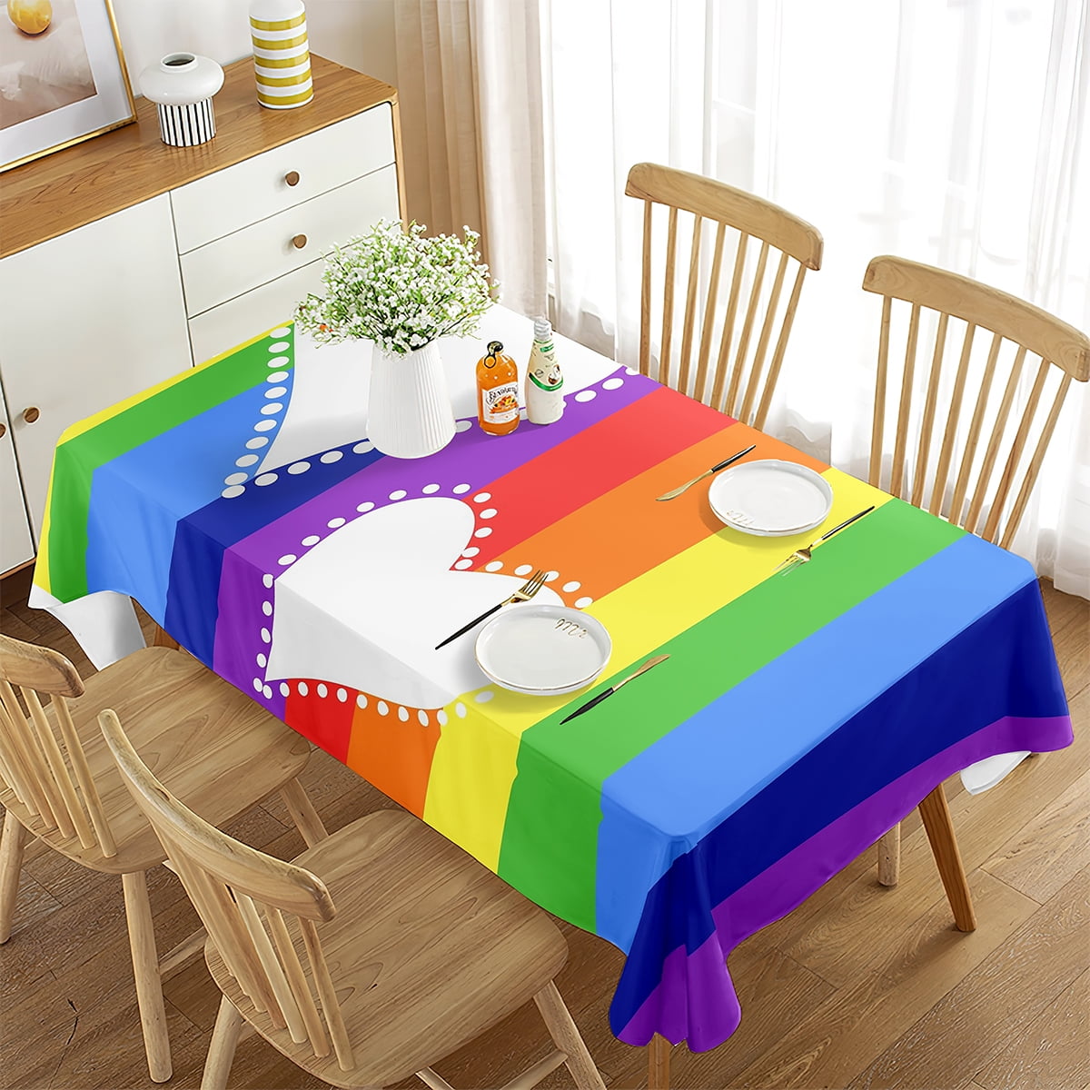 Tablecloth LGBT Pride Gay Lesbian Love Table Cover Rectangle for ...